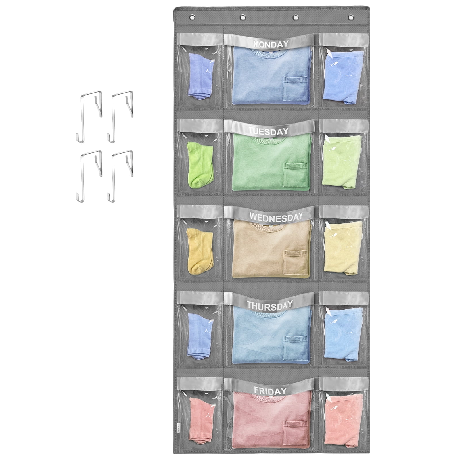 Homyfort Weekly Hanging Closet Organizer for Kids,Day of Week Kids ...