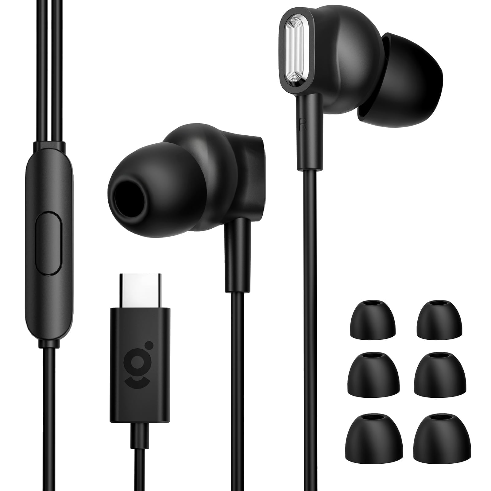 WeGear USB-C Wired Earbuds, In-Ear Headphones with Mic, Noise-Canceling ...
