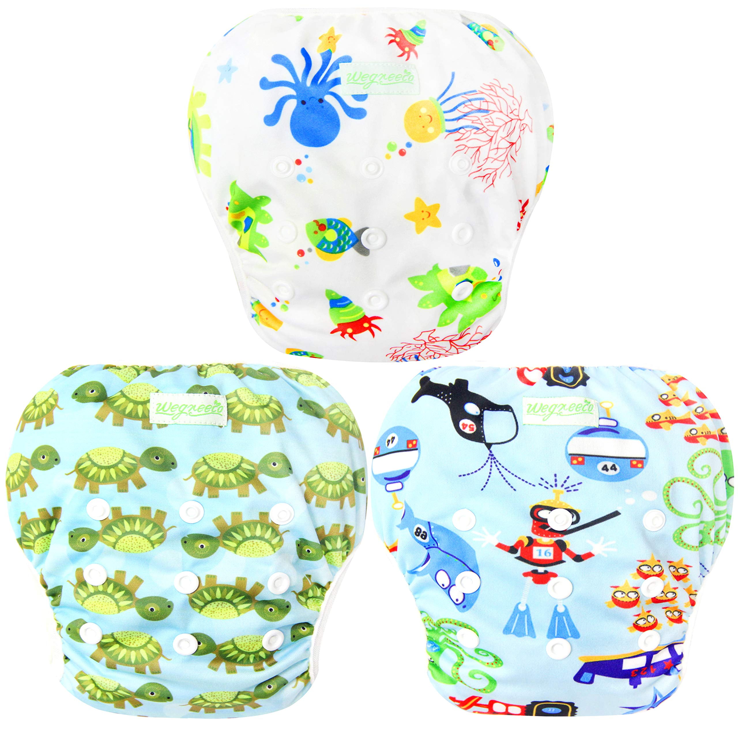 wegreeco Baby & Toddler Snap One Size Adjustable Reusable Baby Swim ...