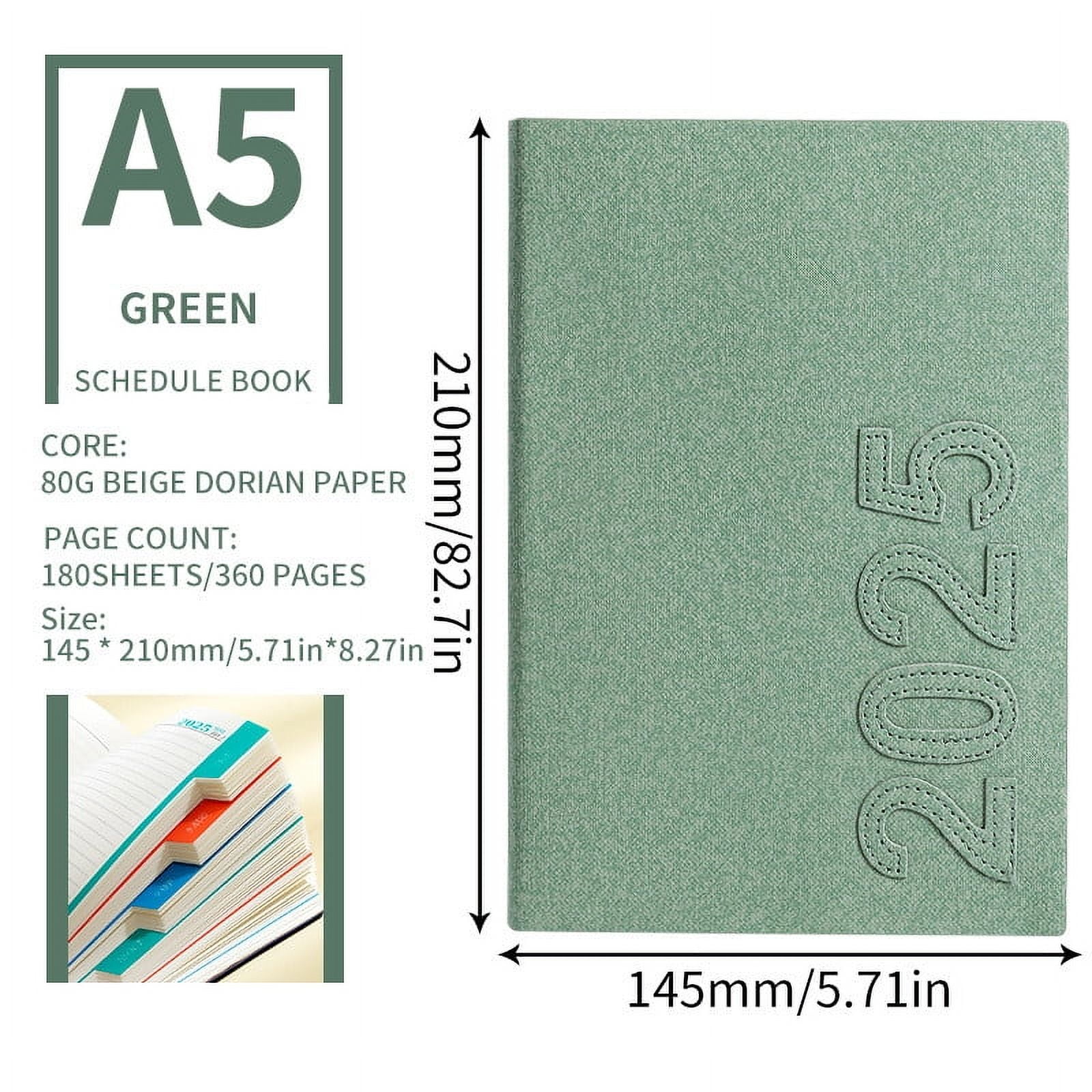 weibbin 2025 Agenda English Plan Notebook for Women Men - Daily Planner ...
