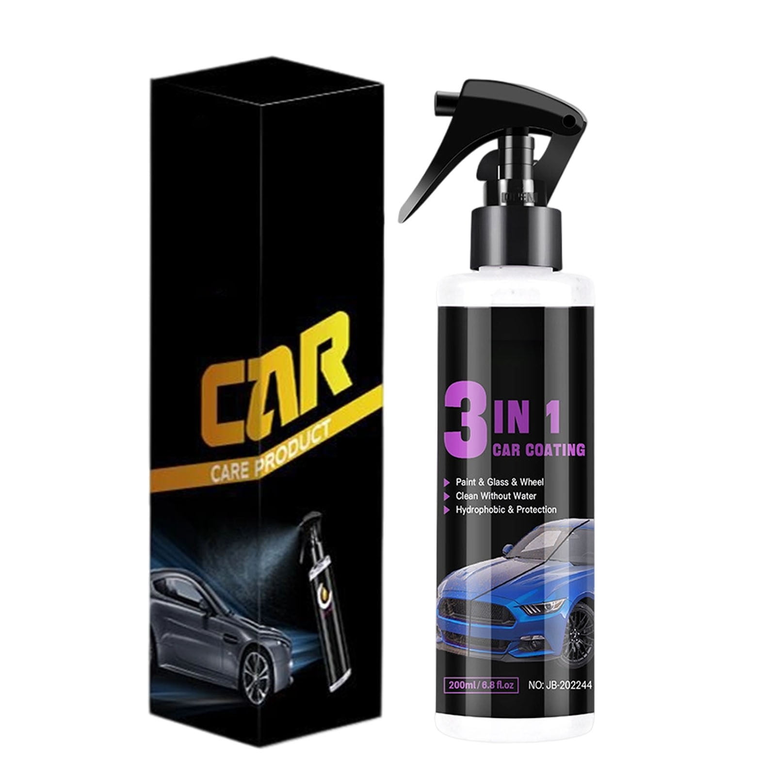 weibbin 3-in-1 Ceramic Car Coating Spray – Quick Car Coating, Extremely Hydrophobic formula ...
