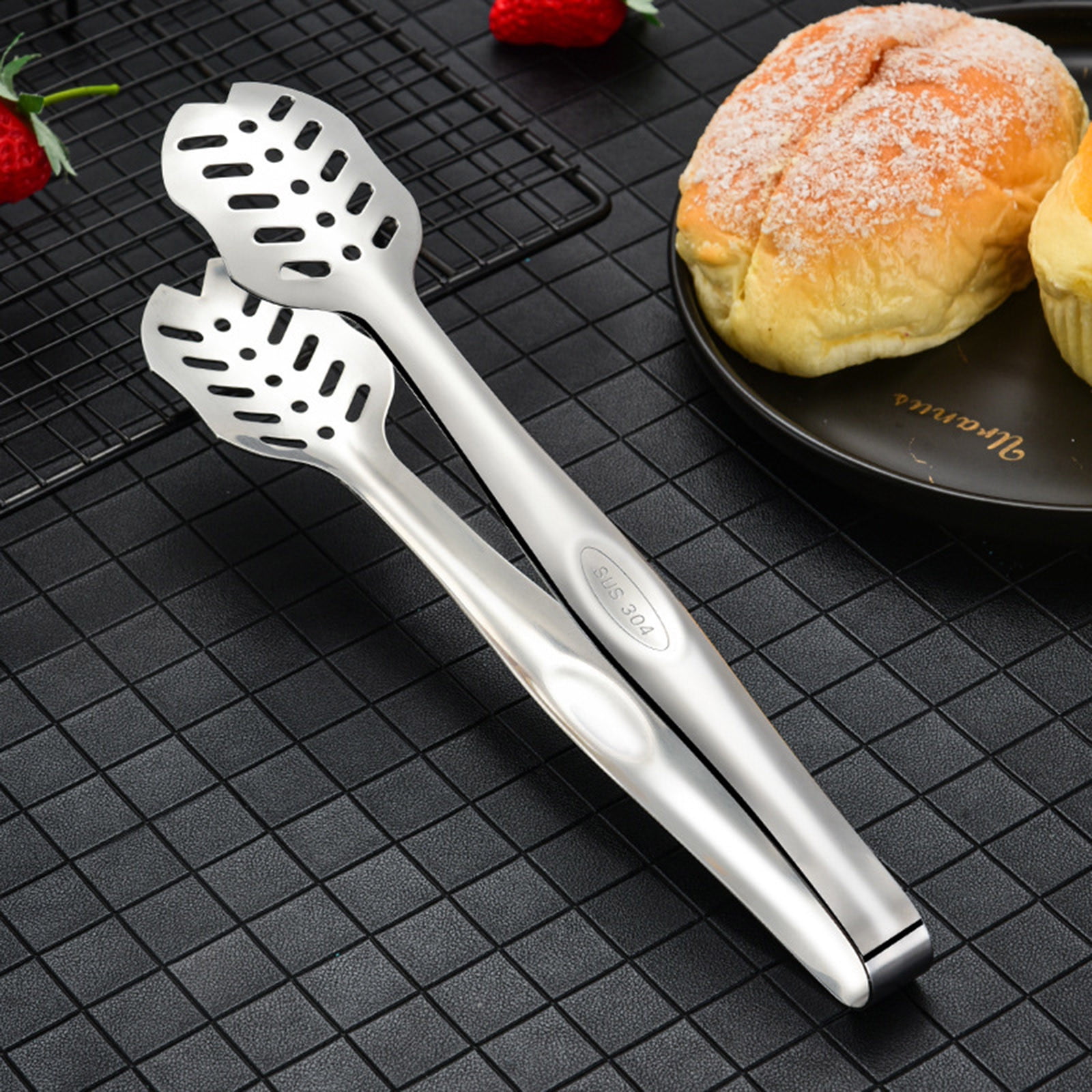 weibbin 304 Stainless Steel Steak - Multipurpose Food Gripper Bread ...