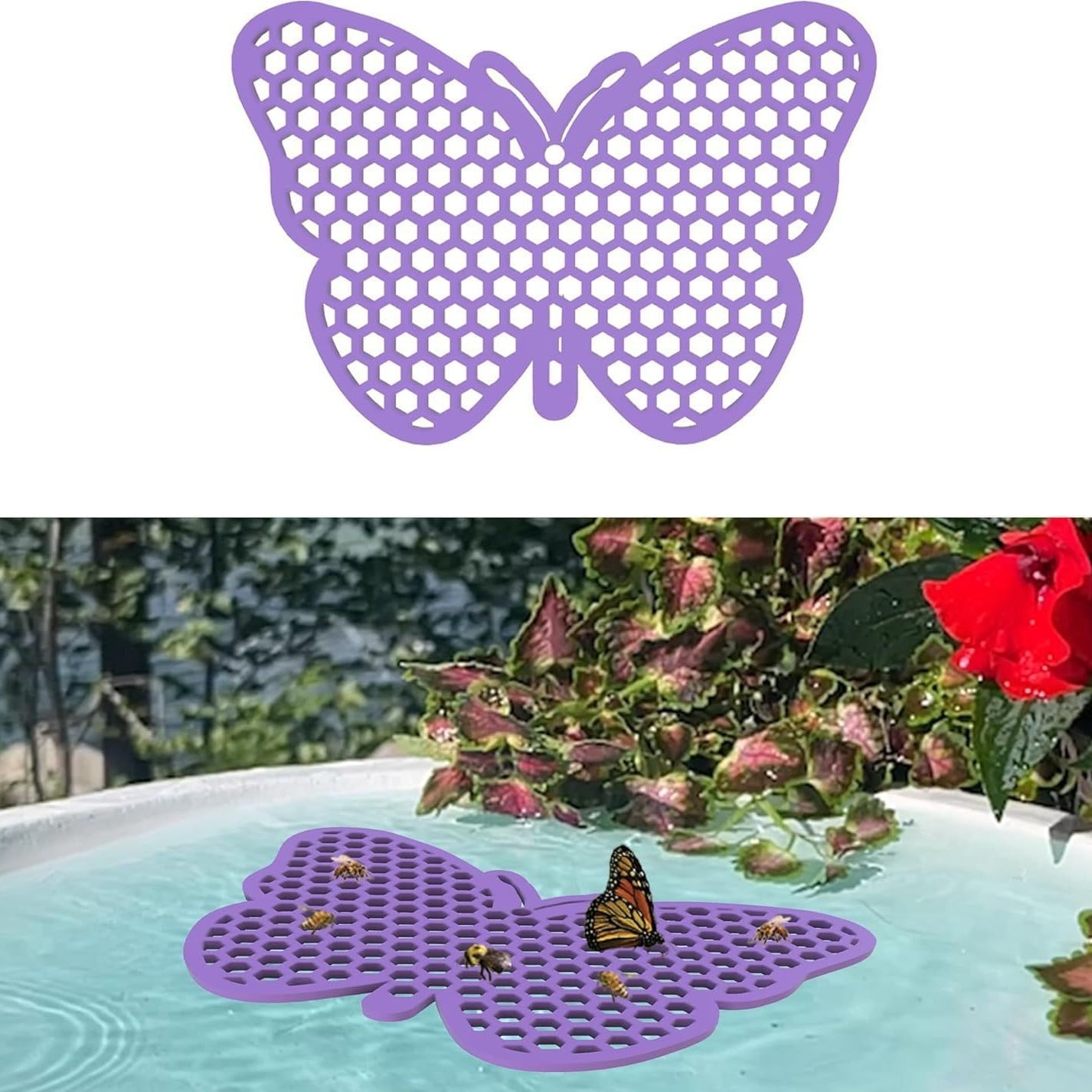 weibbin Bee Feeder- Foam Floating Bee Watering Station- Butterfly Bee ...