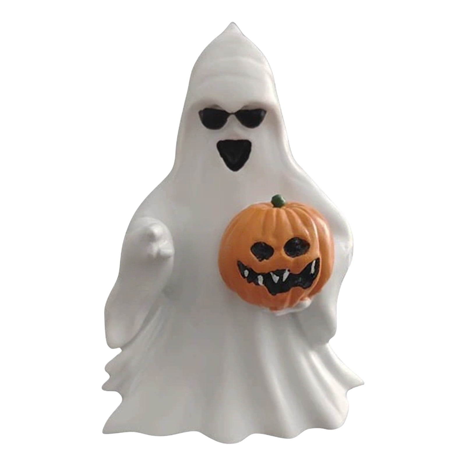 weibbin Ceramic Ghosts Small Scary Ghost Figurines Halloween Ghost ...