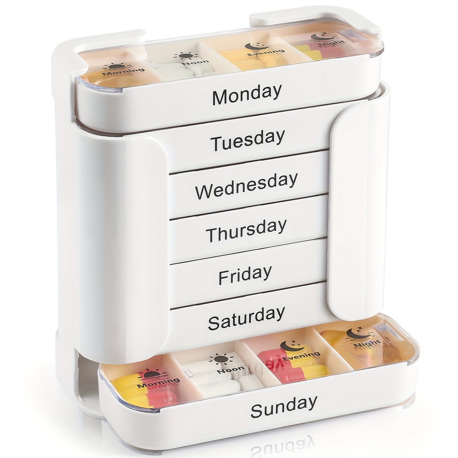 weibbin Extra Large Weekly Pill Organizer - 7 Day AM/PM Pill Box, Pill ...
