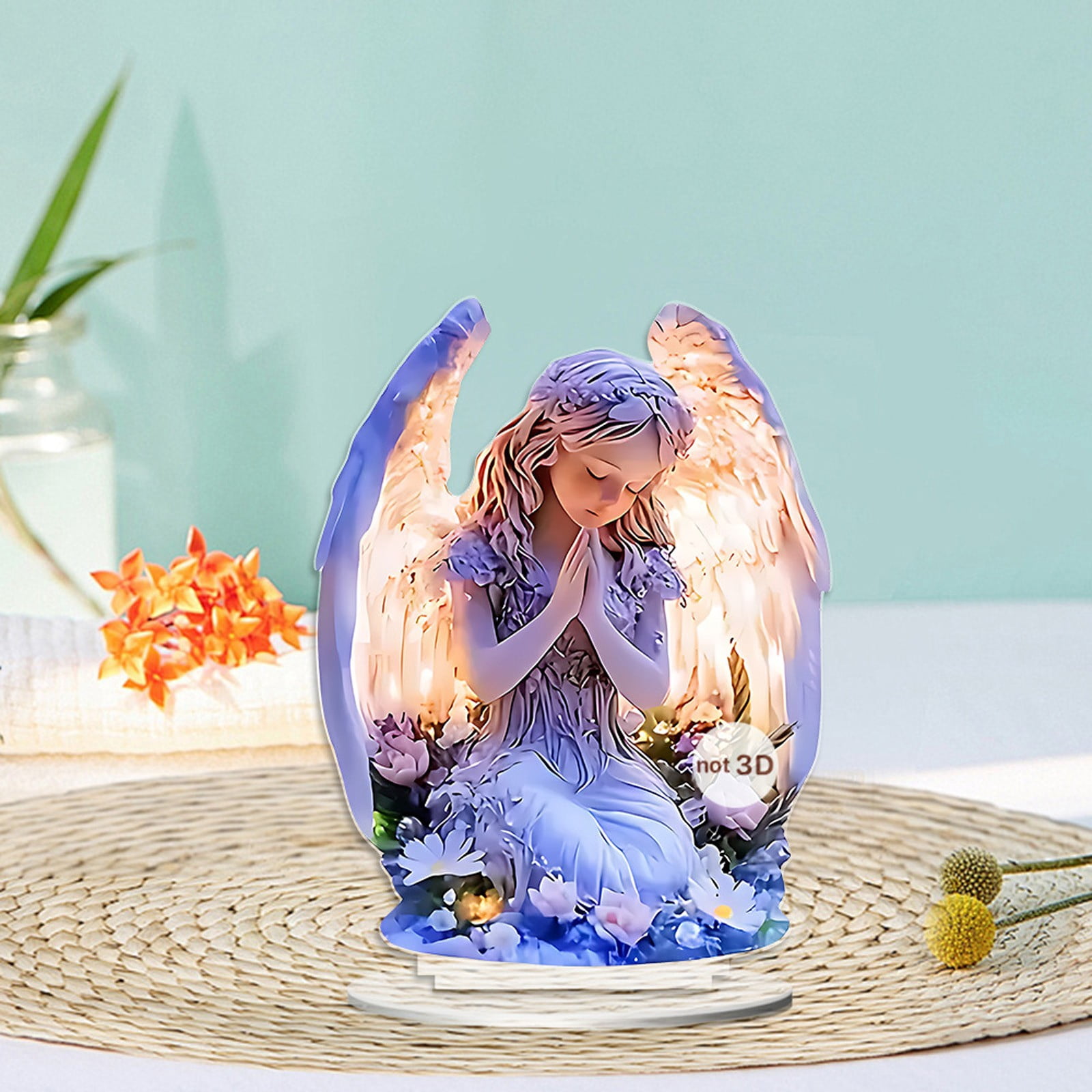 weibbin Female Celestial Ornament With Wing Praying Flat Acrylic ...