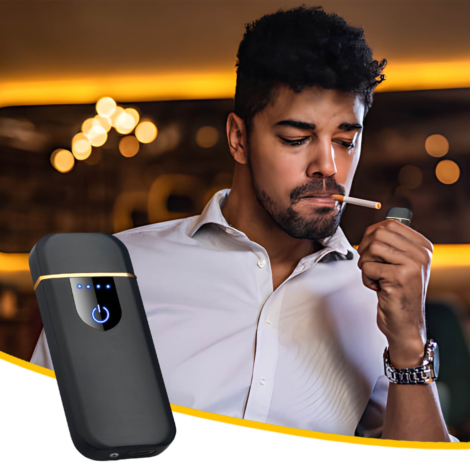 weibbin Flameless Lighter - USB Electric Lighter Rechargeable with LED ...