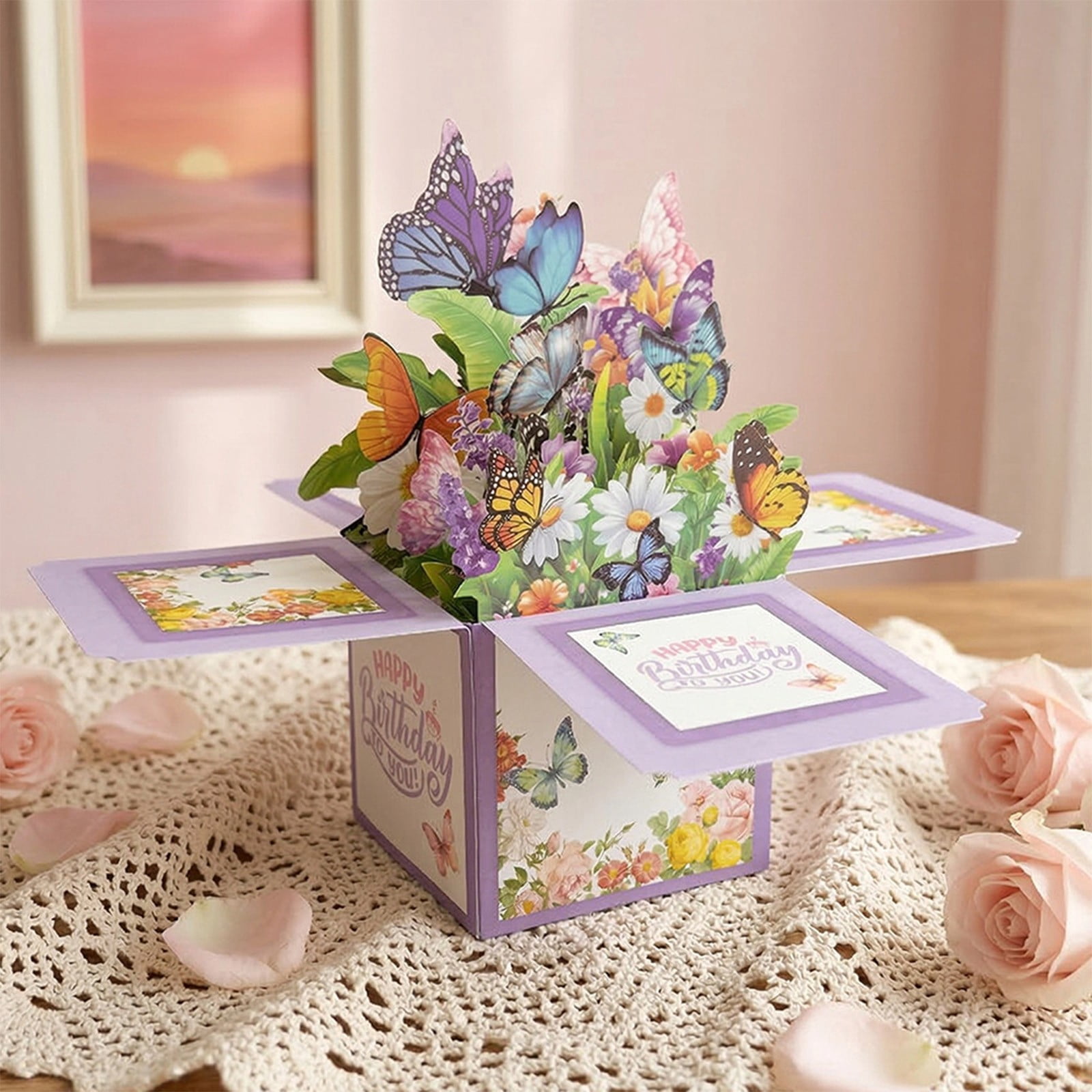 weibbin Flower Greeting Card with Envelope Premium Thank You Note Card ...