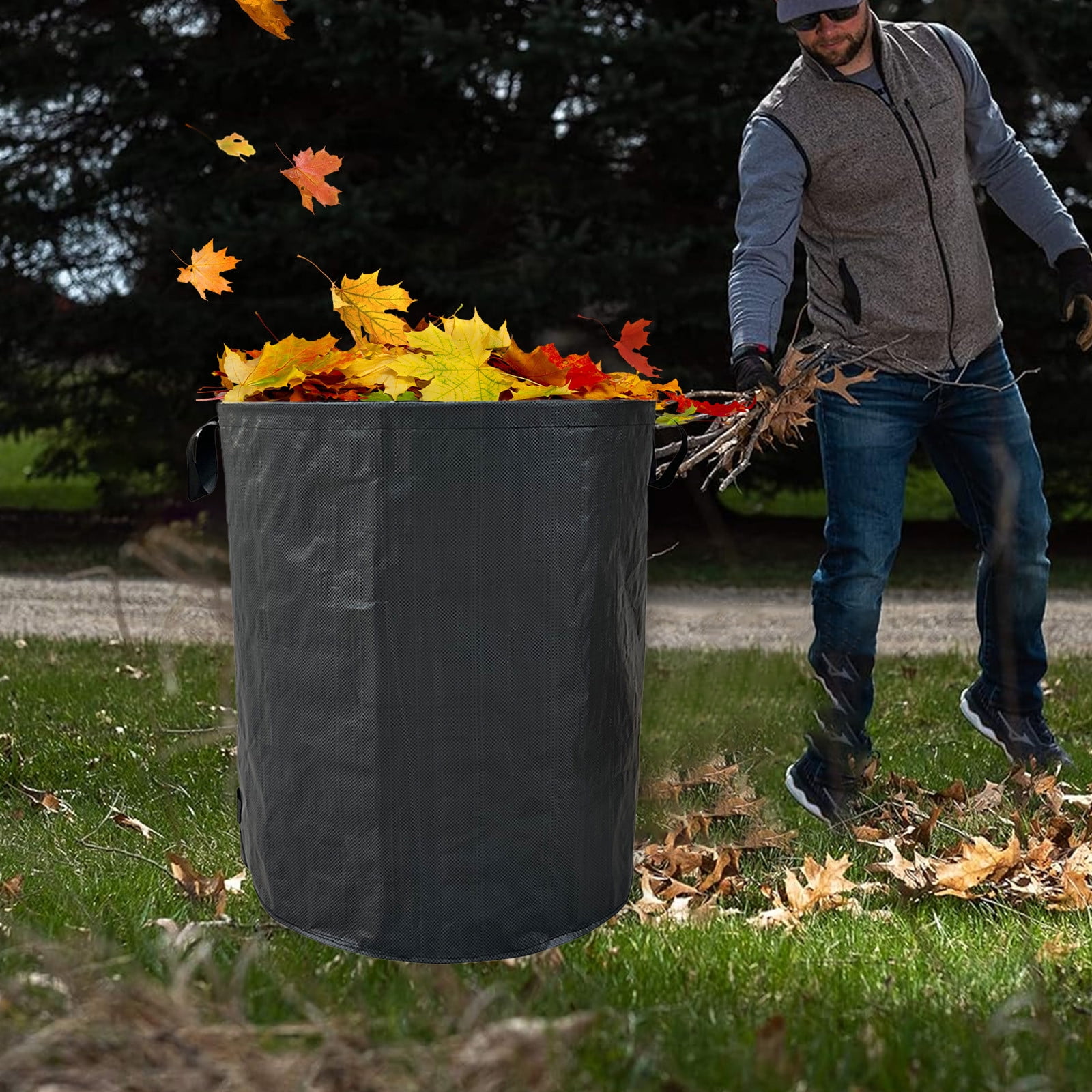 weibbin Garden Fallened Leaves Collection Bag Sanitation Yard Garbage ...