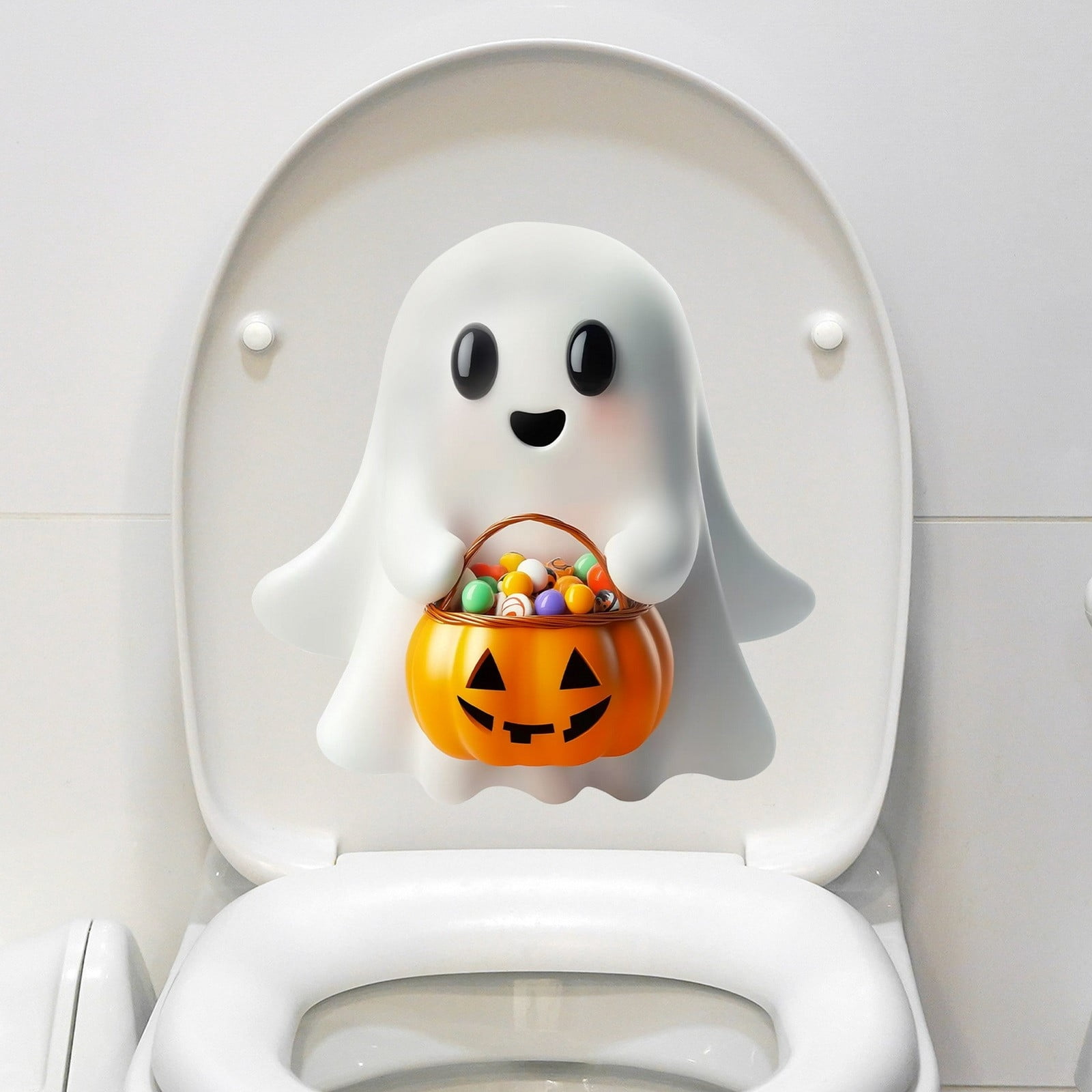 weibbin Halloween Ghost Removable Toilet Lid Decals Horrible Wall ...