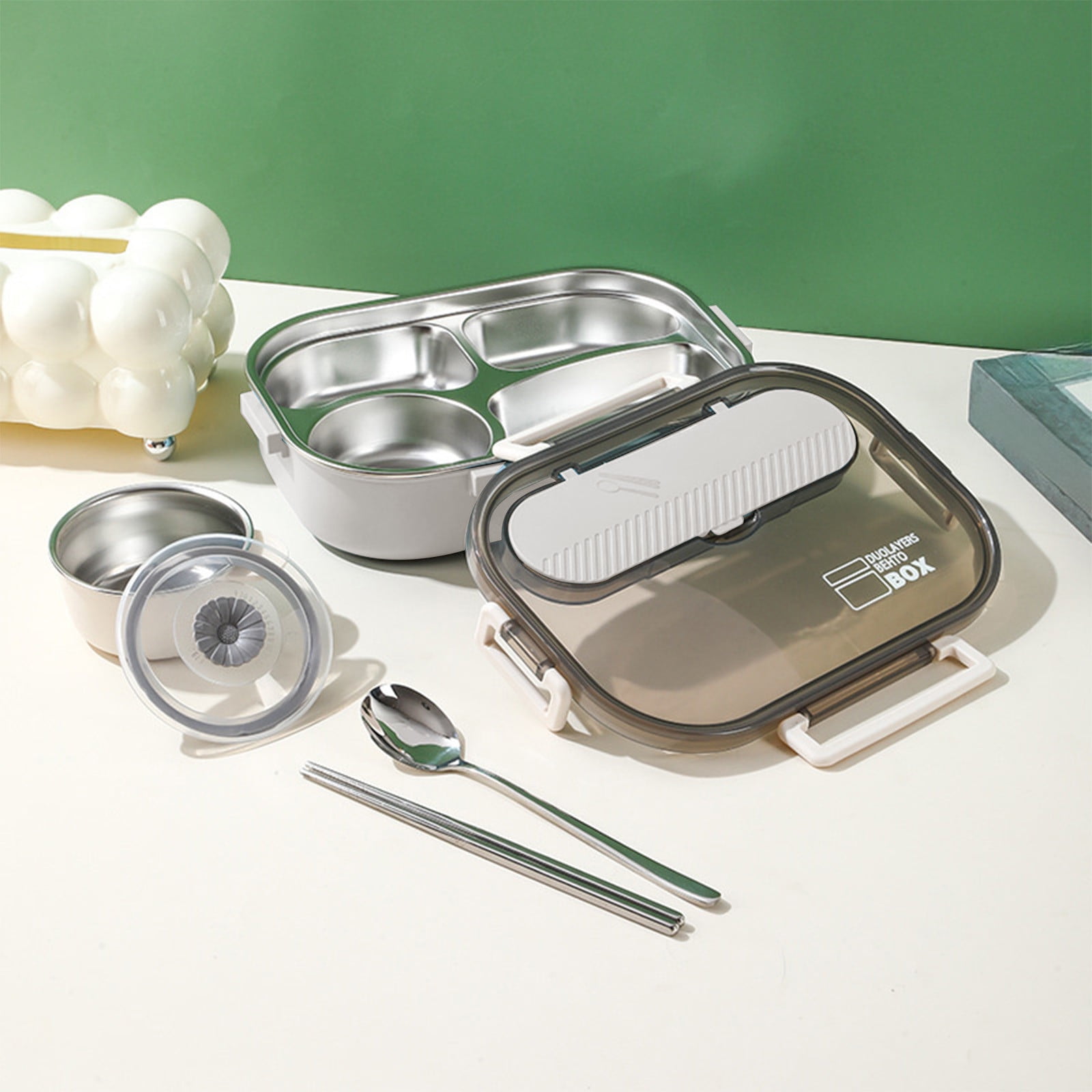 weibbin Leak-Proof Lunch Box - 4-Compartment Bento Box, PFAS & BPA-Free ...