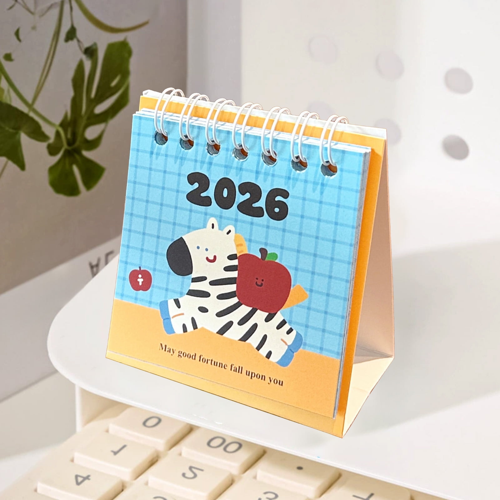 weibbin Mini Desk Calendar 2026, Small Standing Flip Desktop Calendar ...