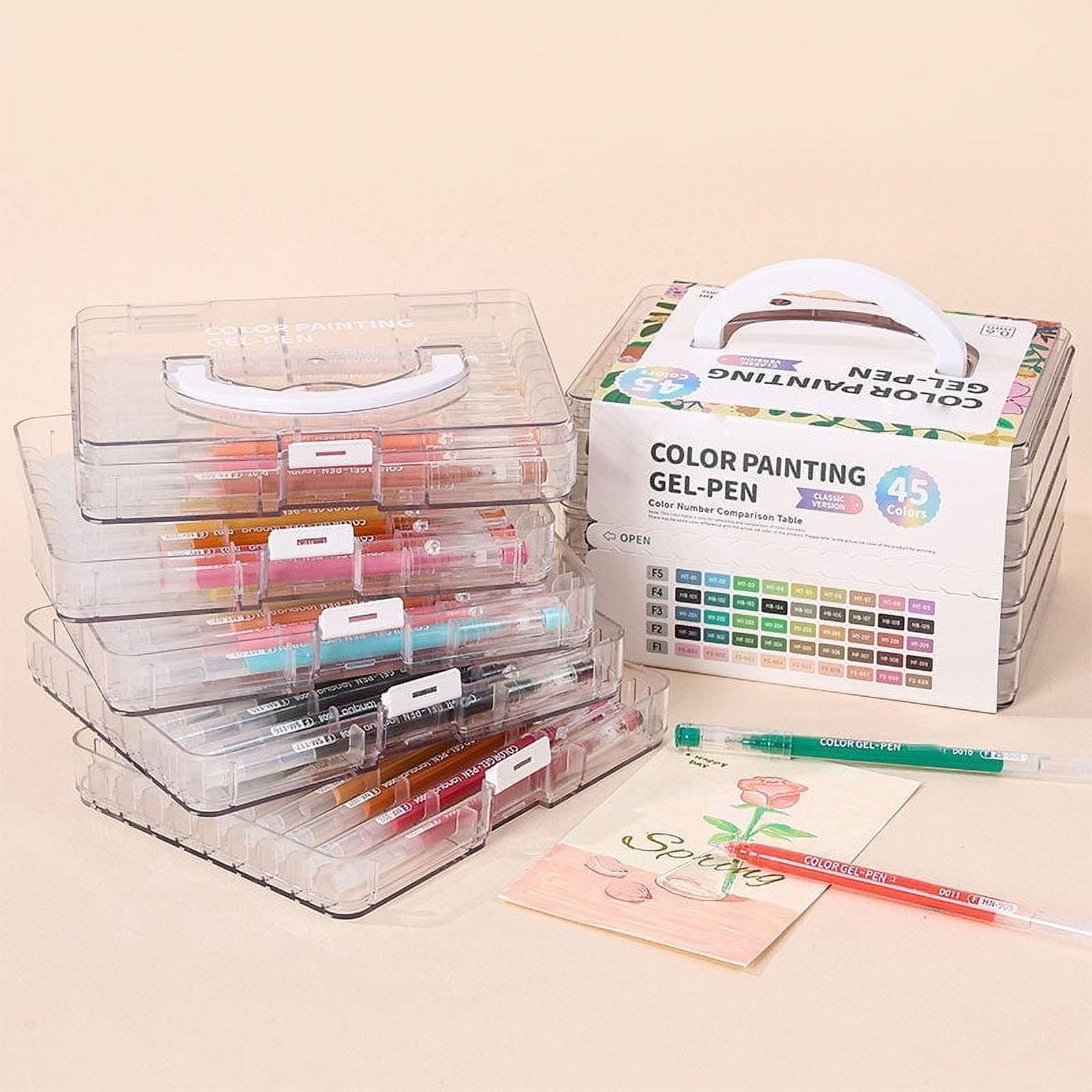 weibbin Needle Tip Gel Pens with Storage Box, 99 Color Pen Set for ...