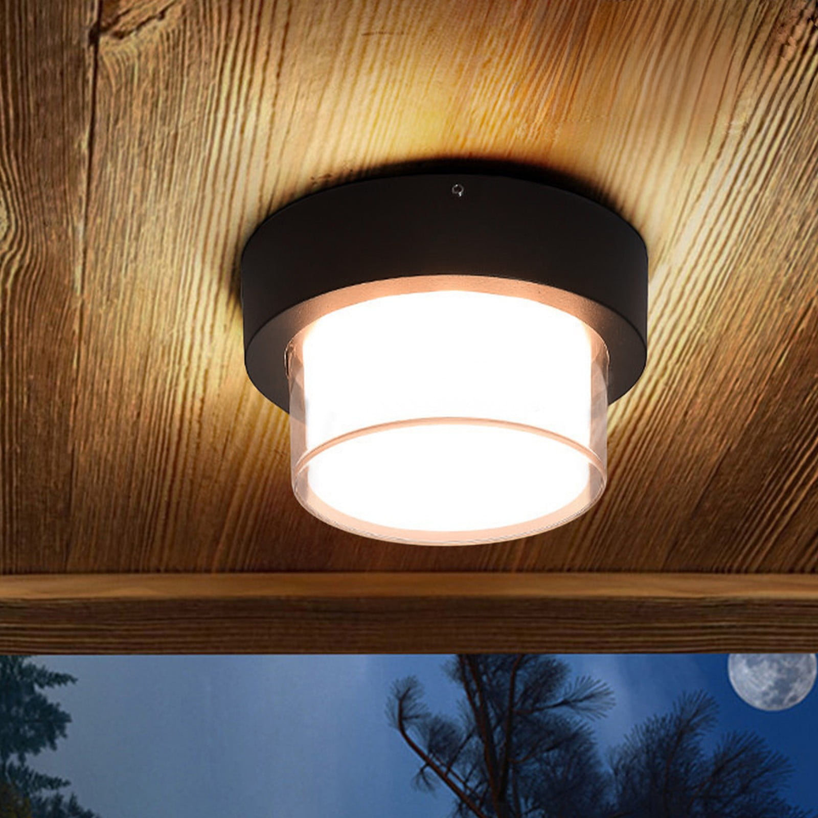 weibbin Outdoor Ceiling Porch Light LED Flush Mount for Wall or Ceiling ...