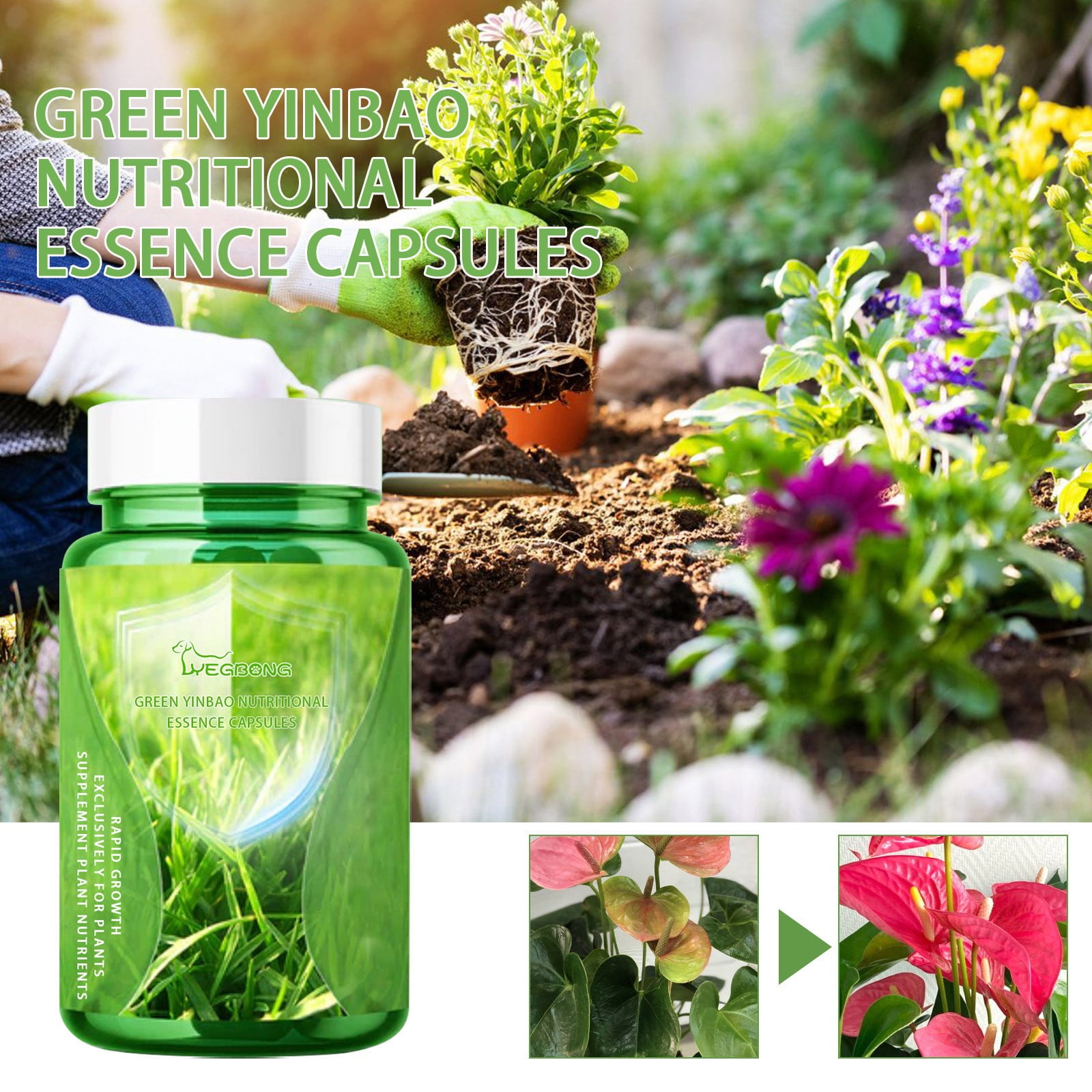 weibbin Plant Nutrition Capsule, Flower Pot Grassy Leaf Growth Nutrient ...