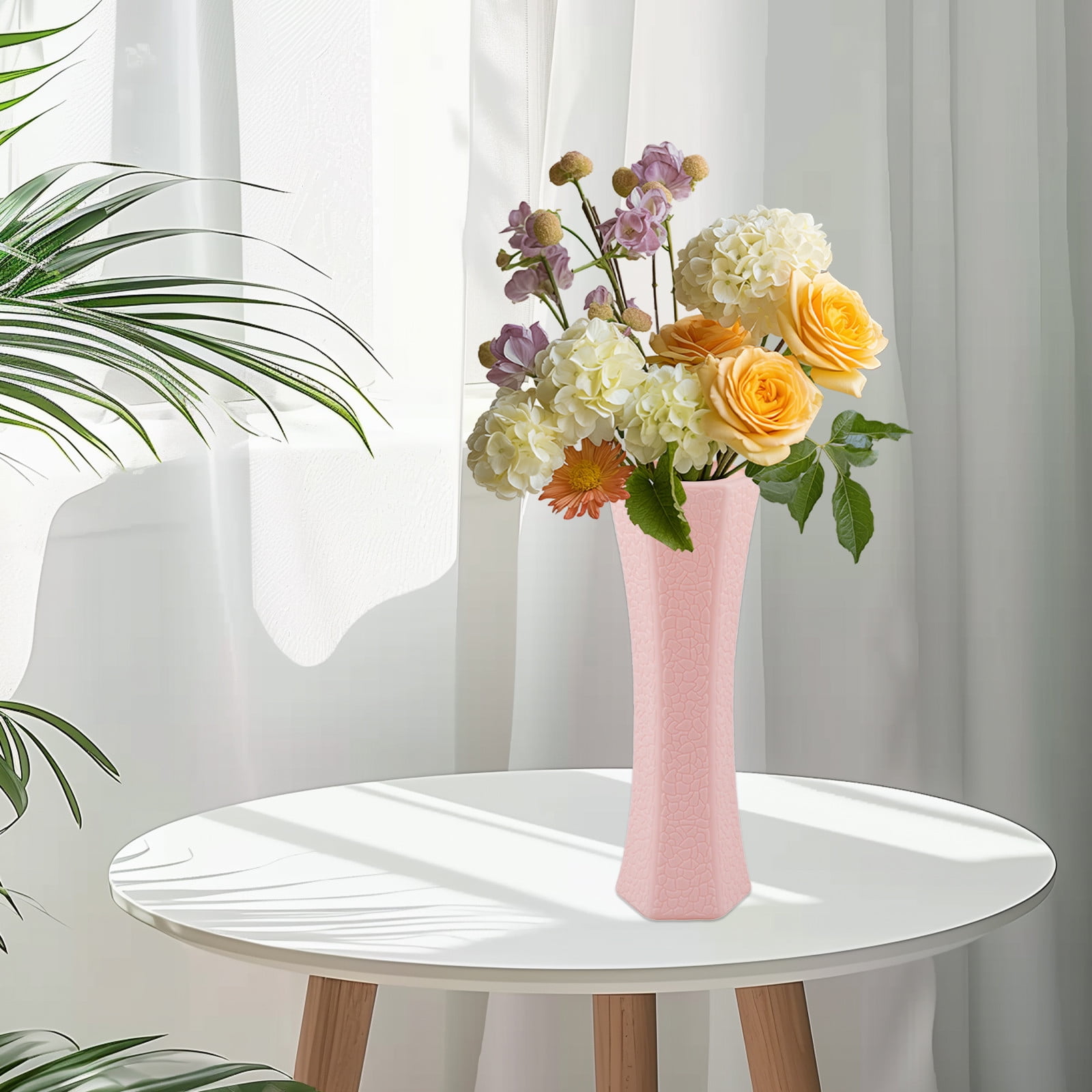 weibbin Plastic Imitation Glazed Vase Living Room Flower Arrangement TV ...