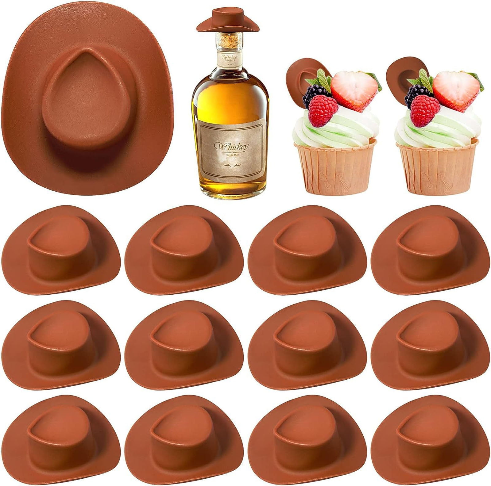 weibbin Plastic Mini Western Cowboy Cowgirl Hat Western Hat Cupcake ...