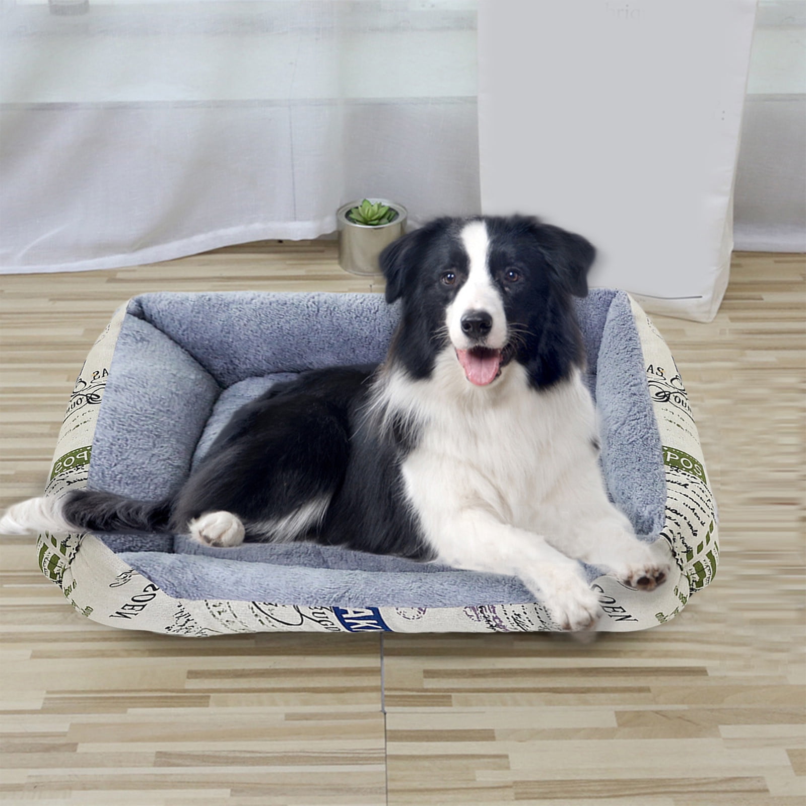 weibbin Rectangle Dog Bed for Large Medium Small Dogs Washable Pet Bed ...