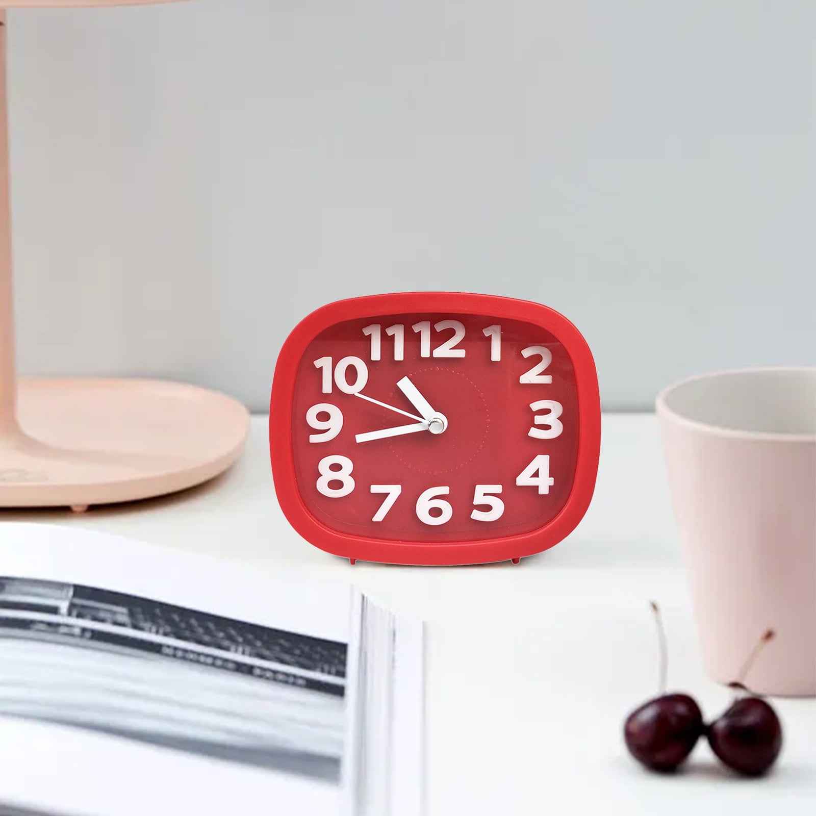 weibbin Silent Quartz Clocks, Retro Backlight Cute Simple Design Small ...