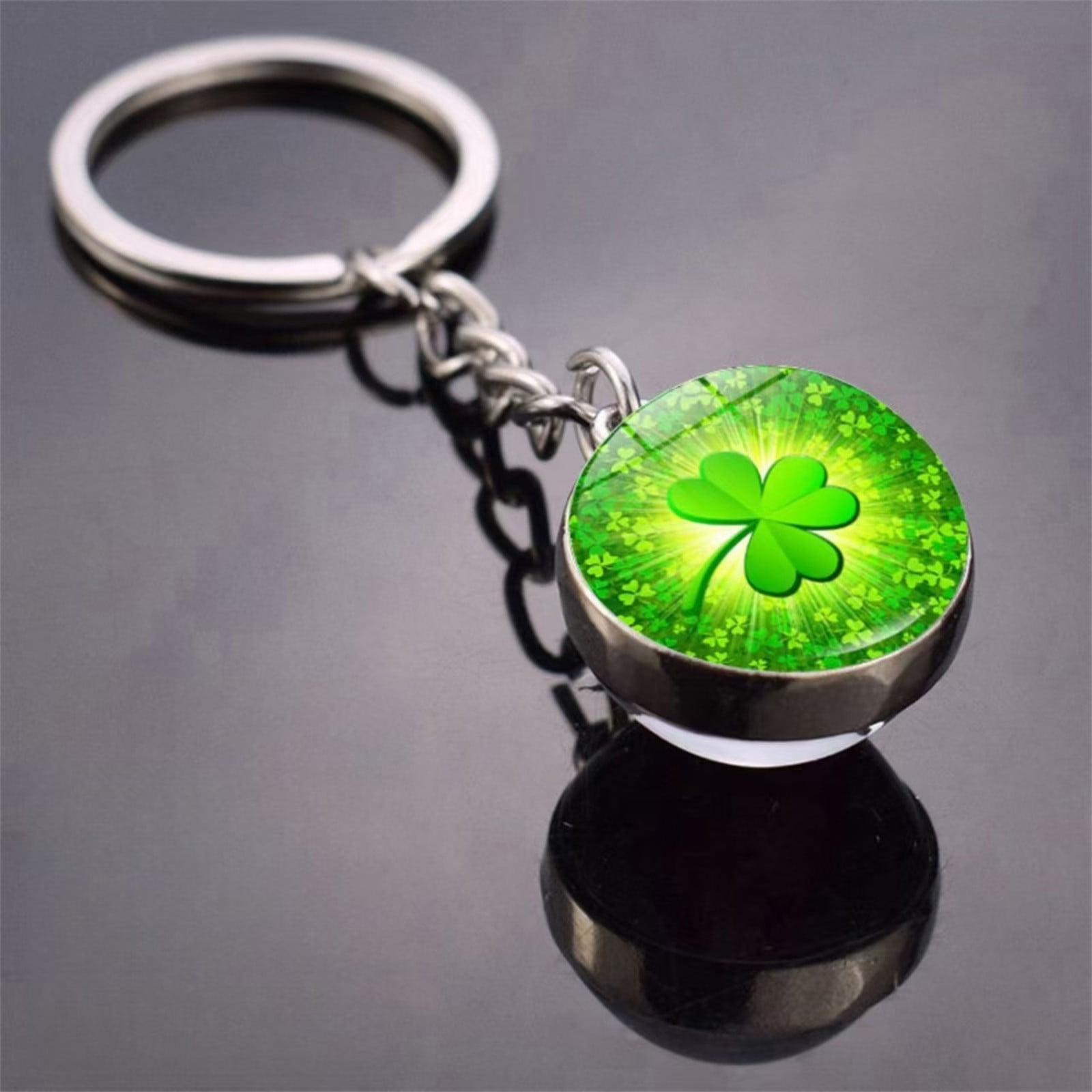 weibbin St. Patrick's Day Lucky Charm Keychain, Crystal Ball Pendant ...