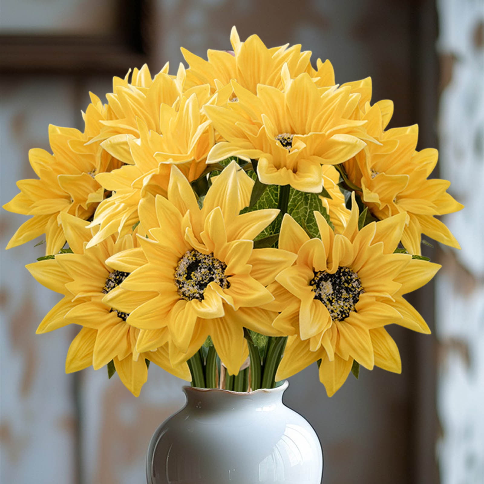 weibbin Sunflowers Artificial Flowers for Outdoors Fall Summer Decor, 6 ...