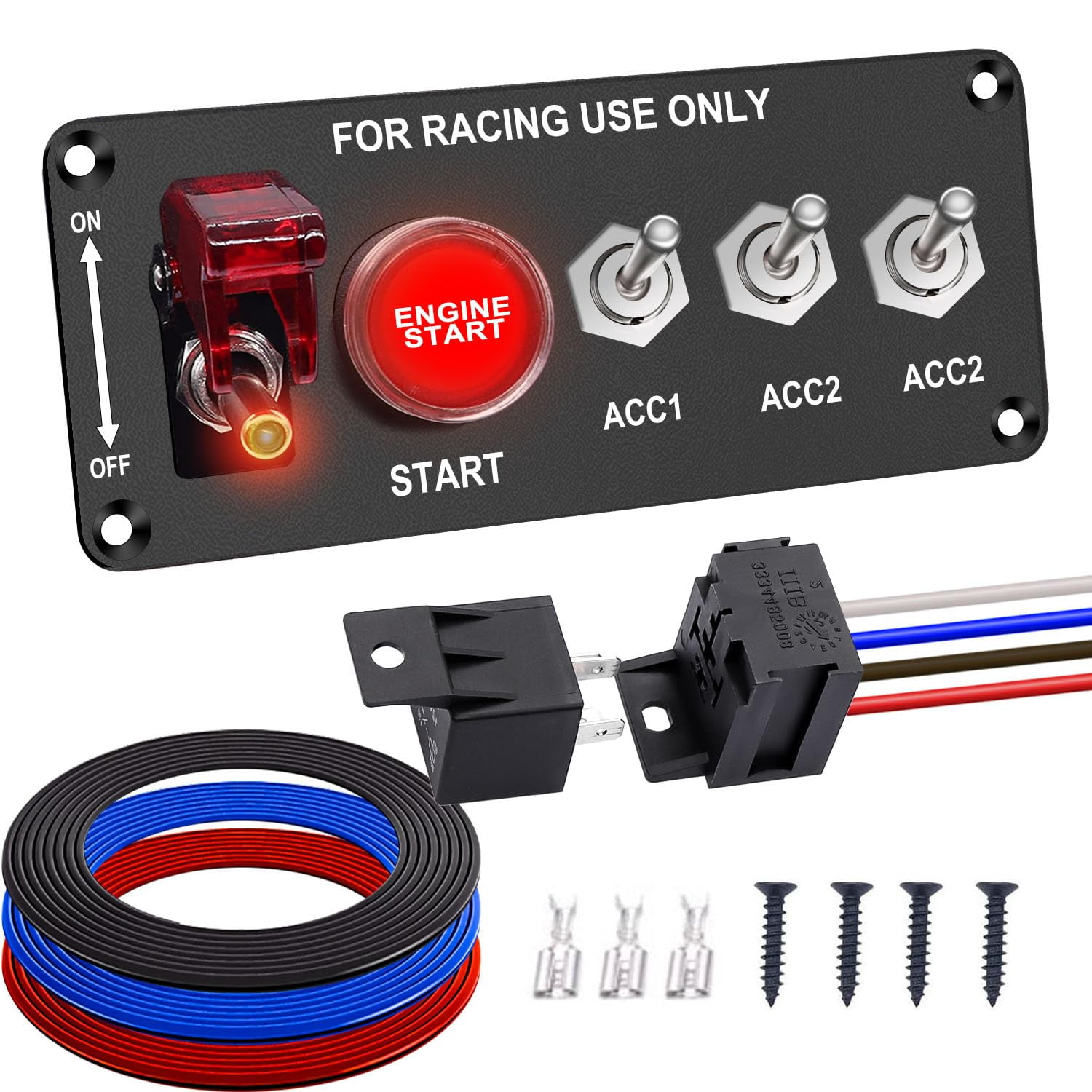weideer 5 in 1 Ignition Switch Panel Push Start Ignition kit 12V 30A ...