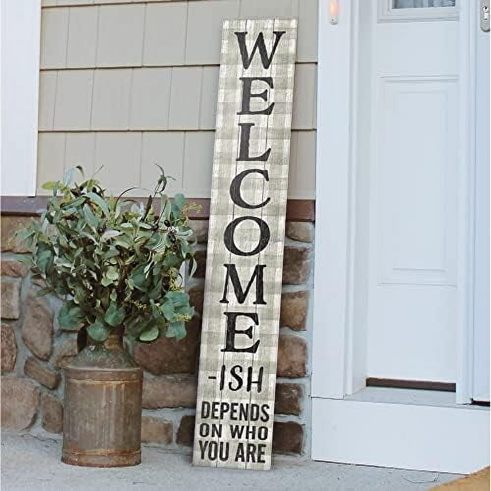 welcome-ish welcome sign and porch board leaner for front door, porch ...