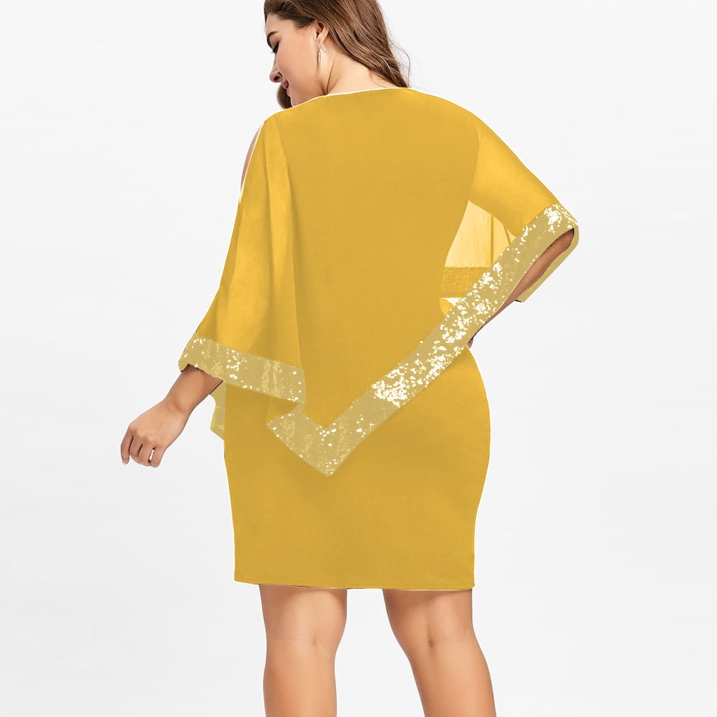 Wendunide Summer Dresses For Women 2022 Women Plus Size Cold Shoulder
