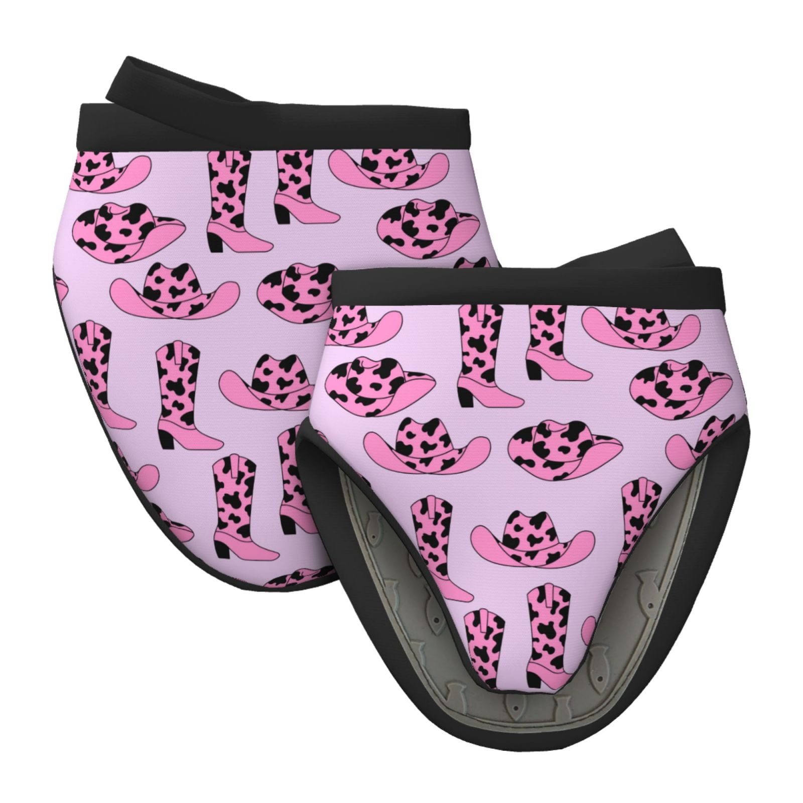 western cow pink cowboy boots hat Oven Mitts Heat Resistant, Soft ...