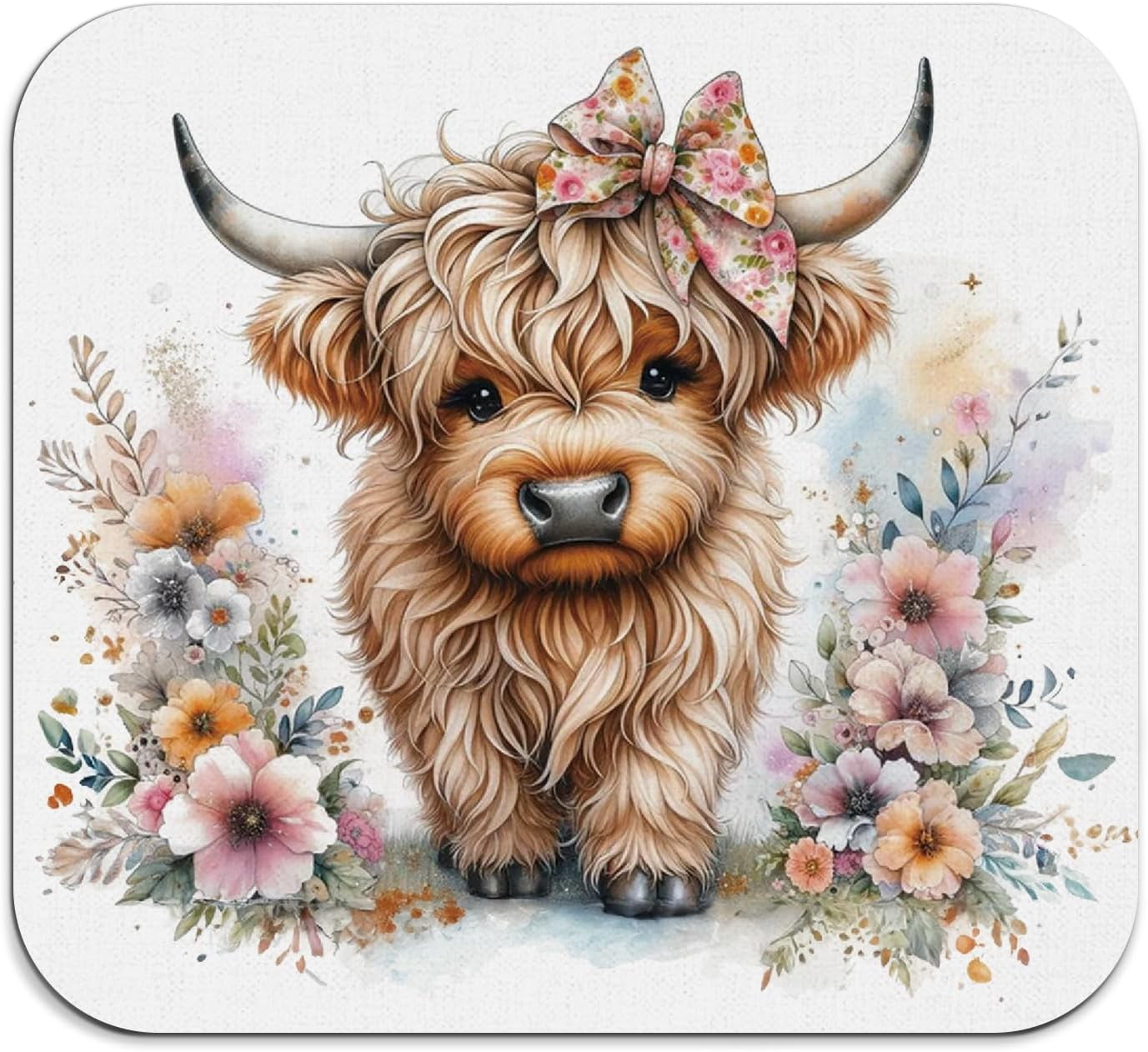 western highland cow dish drying mat - floral dish drying mat,bow ...