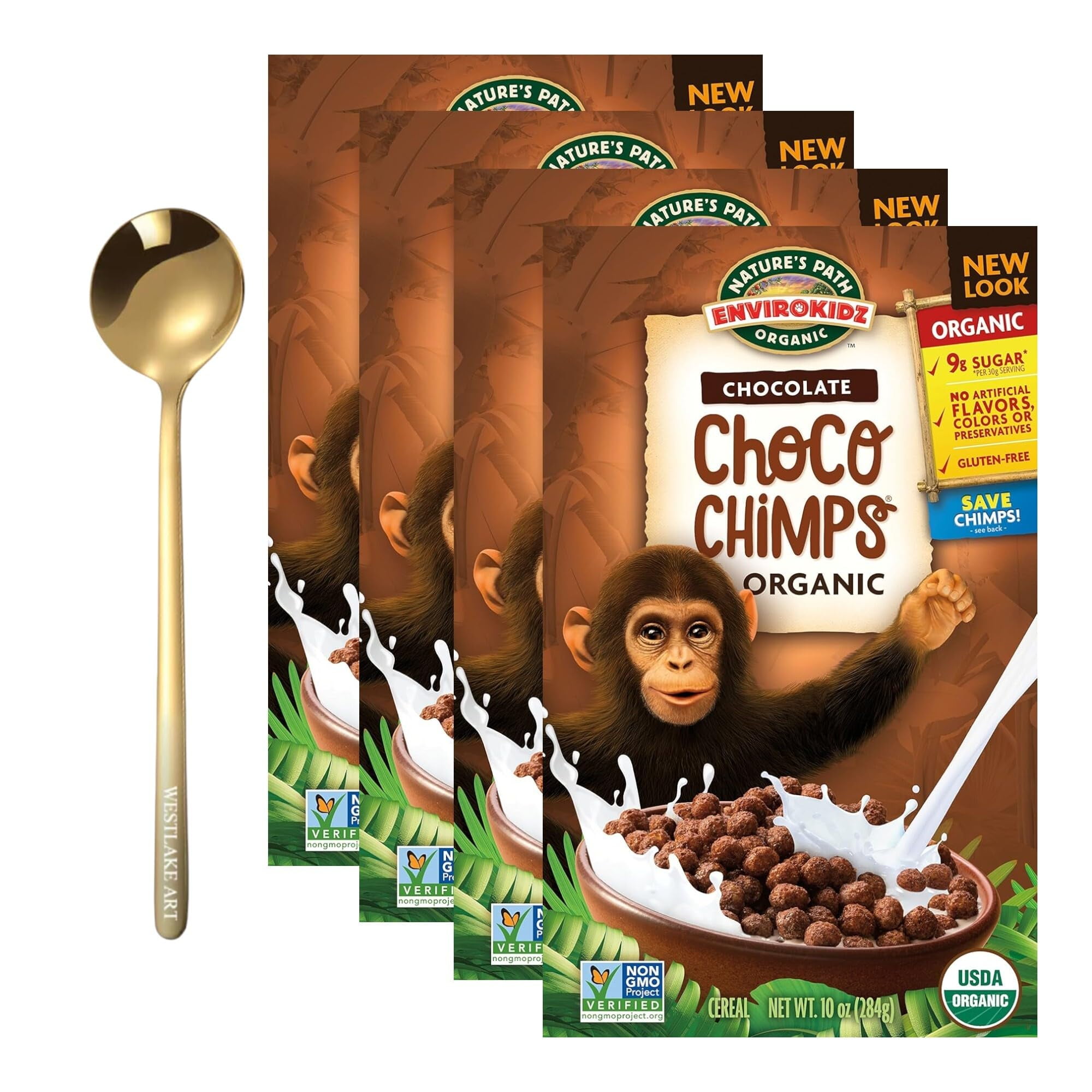 westlake art MQH2 Choco Chimps Organic Gluten-Free Cereal, 10oz ...