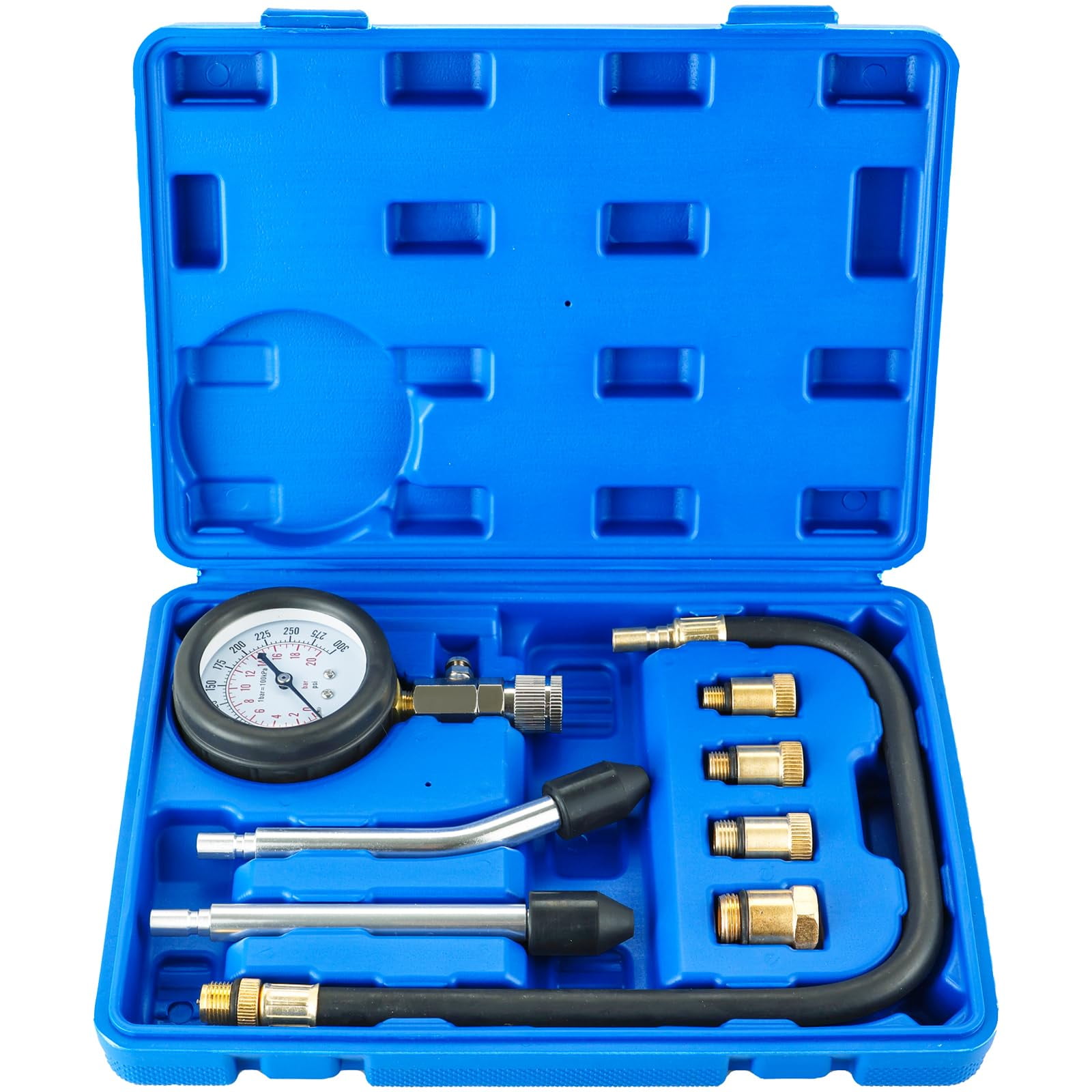 weyleity 8PCS Compression Tester Kit | Petrol Gas Engine 0-300 PSI ...