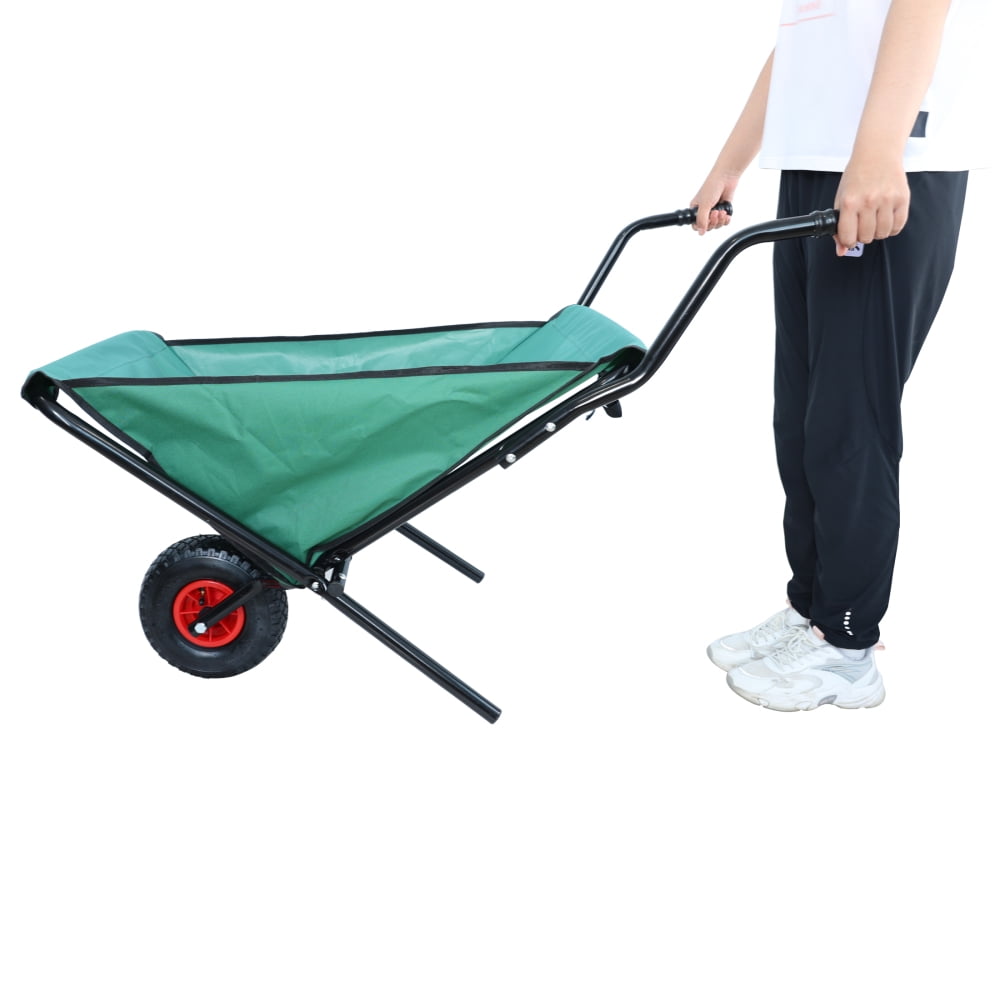 wheel barrow Two wheeled trolley for green garden 15 inch pneumatic ...