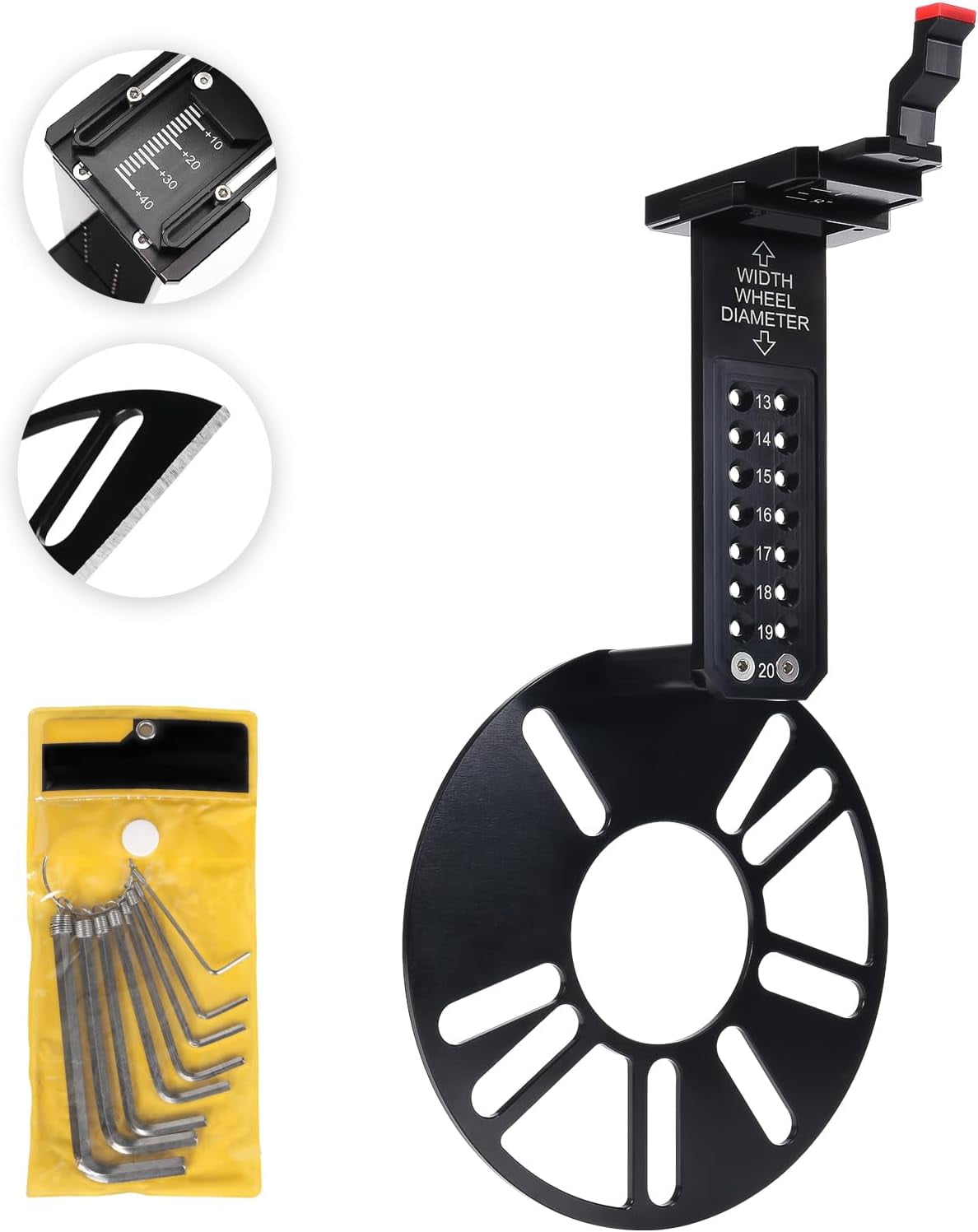 wheel fitment tool,car wheel offset measuring tool for 13-20' wheel ...