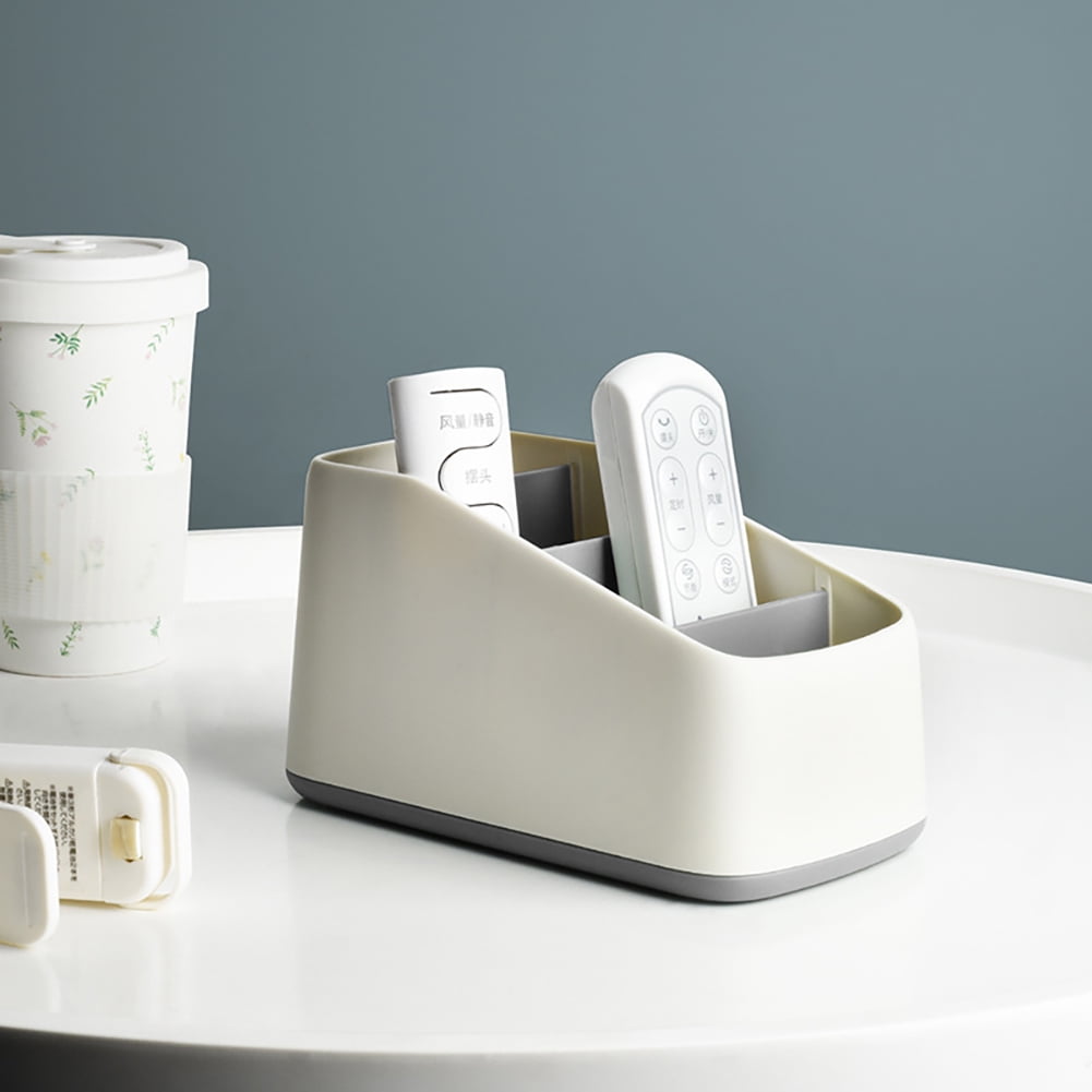 Desktop Storage Accessories: Grey Plastic Remote Control Holder Caddy ...