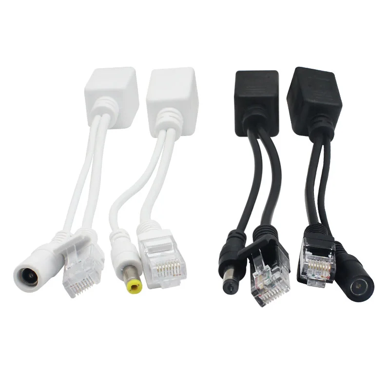 white 10pcs(5pairs) POE Adapter cable Connectors Passive Power cable ...