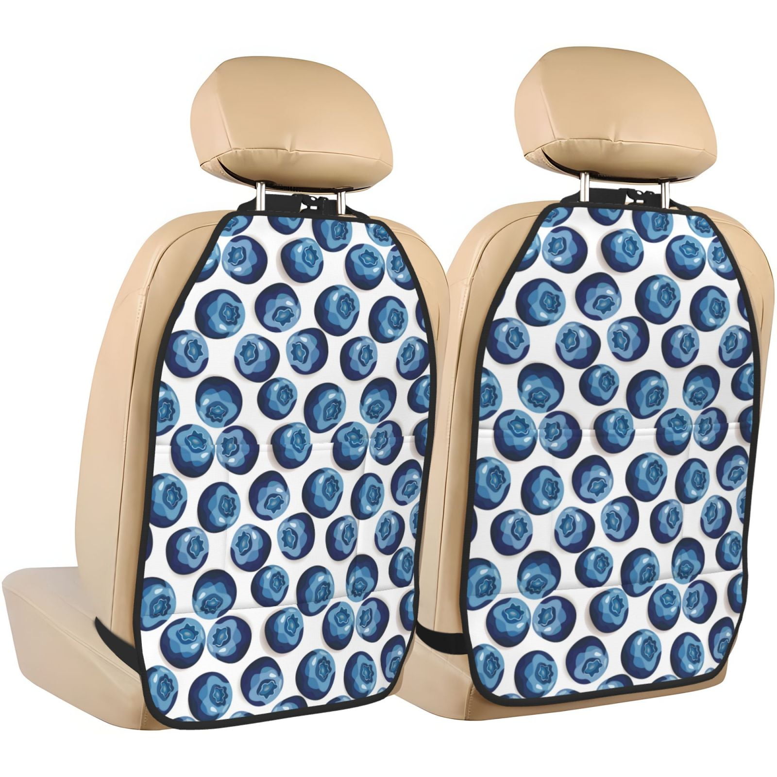 white Blueberry Print Mats Back Seat Protectors, Car Seat Protector ...