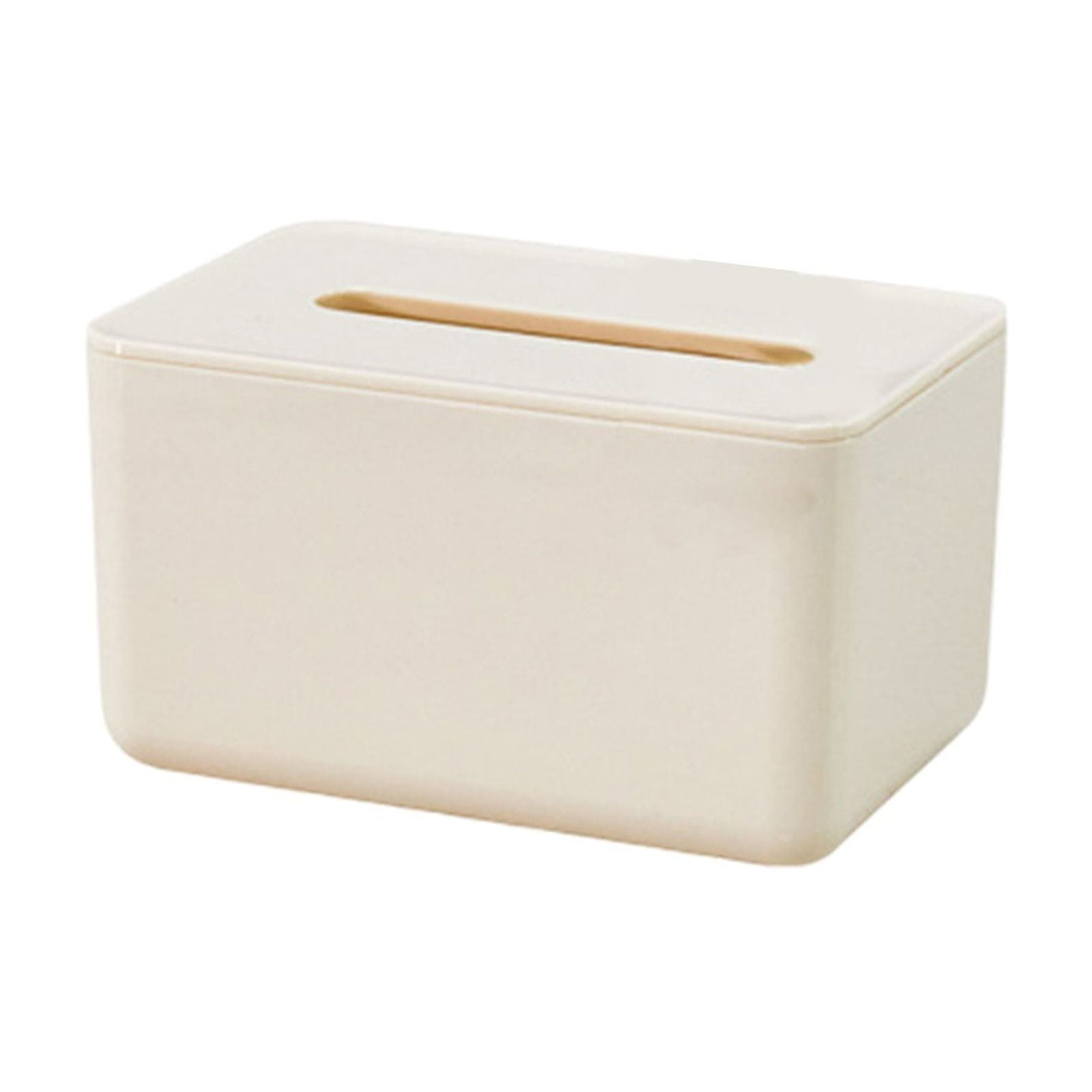 white Compact Tissue Box Organizer With Transparent Drawer Composite ...