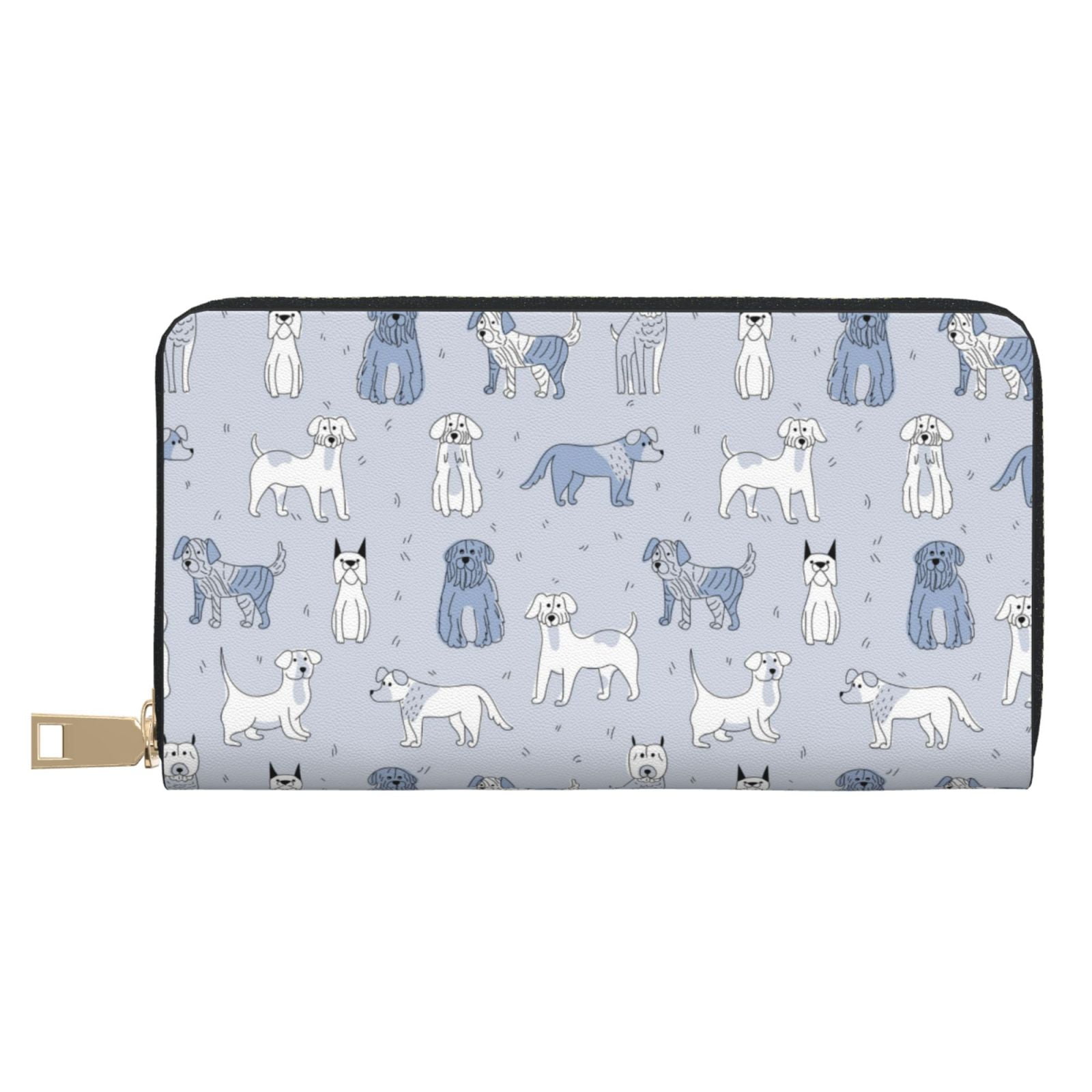 white Cute Dog Wallet Women, Leather Bifold Multi Card Wallet, Women's ...