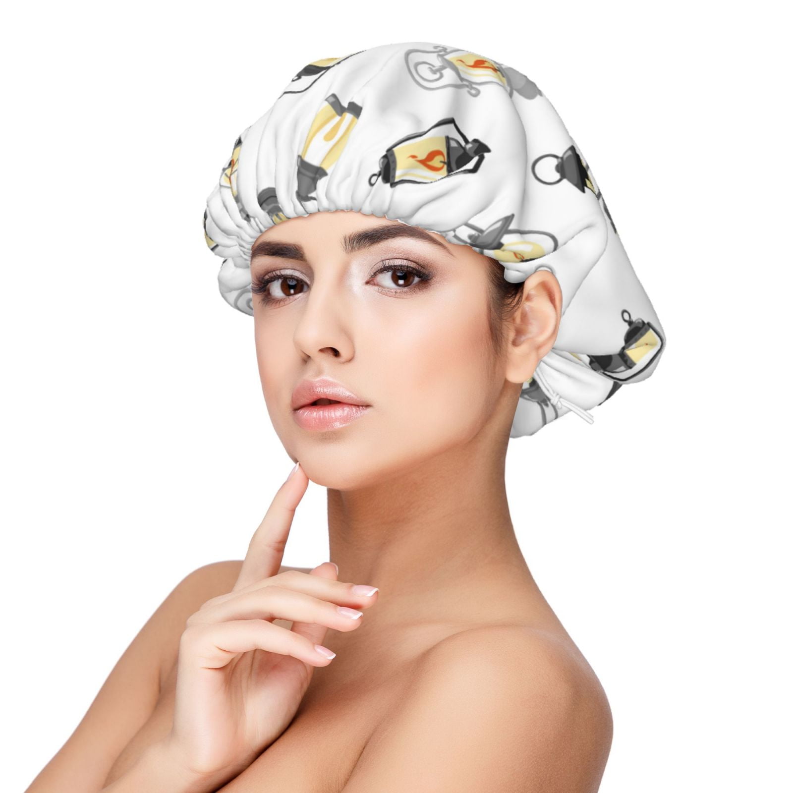 white Light Bulb vintage Silk Bonnet for Sleeping Women Men, Adjustable ...
