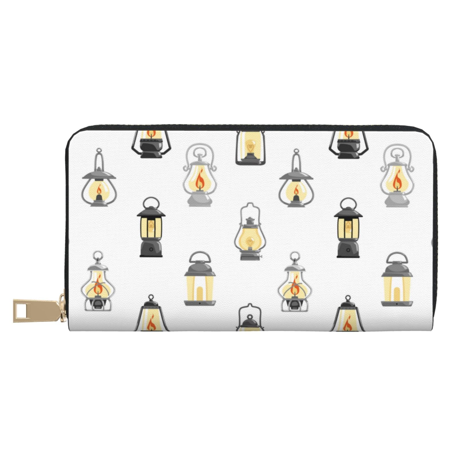 white Light Bulb vintage Wallet Women, Leather Bifold Multi Card Wallet ...