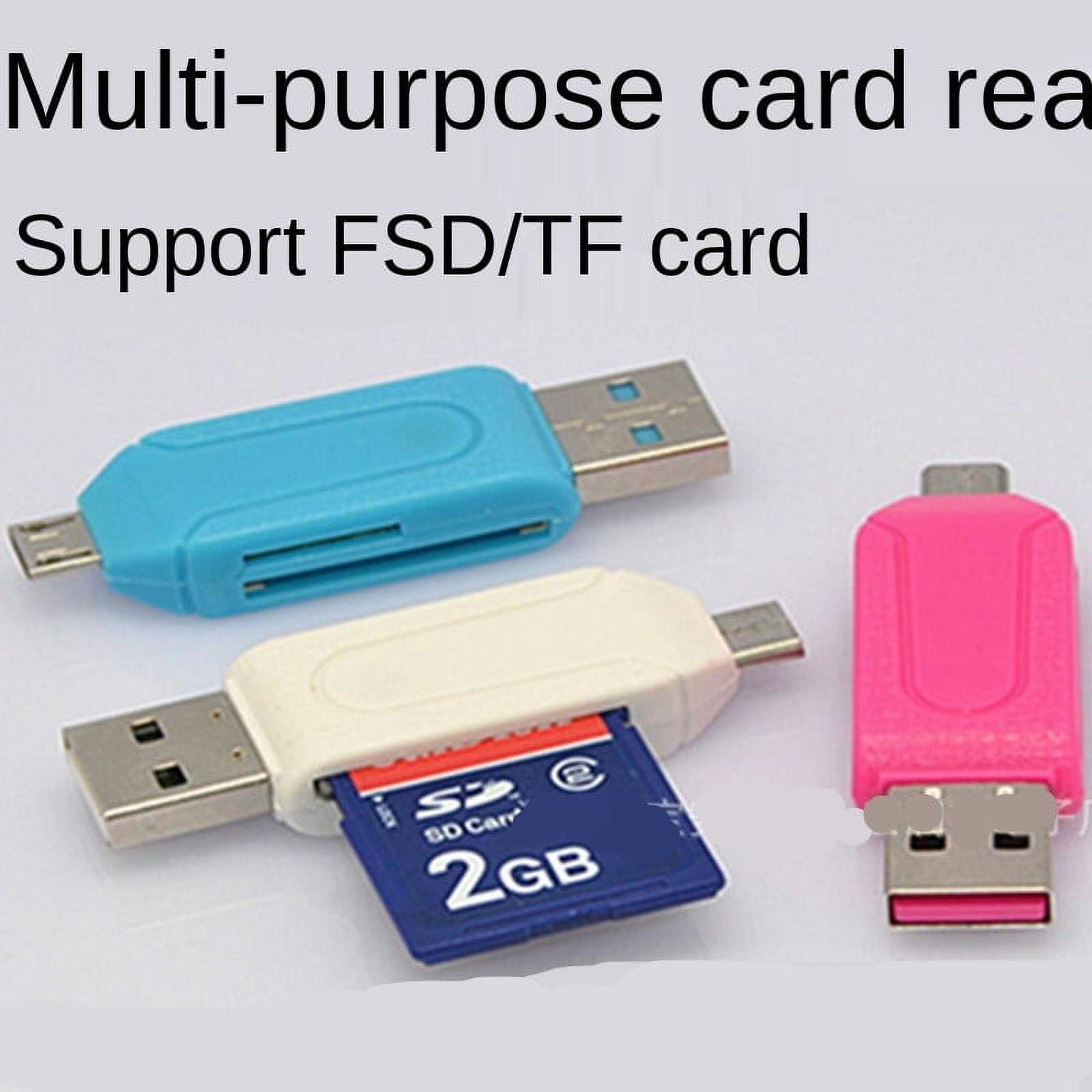 white NEW Micro USB & USB 2 in 1 OTG Card Reader High-speed USB2.0 ...