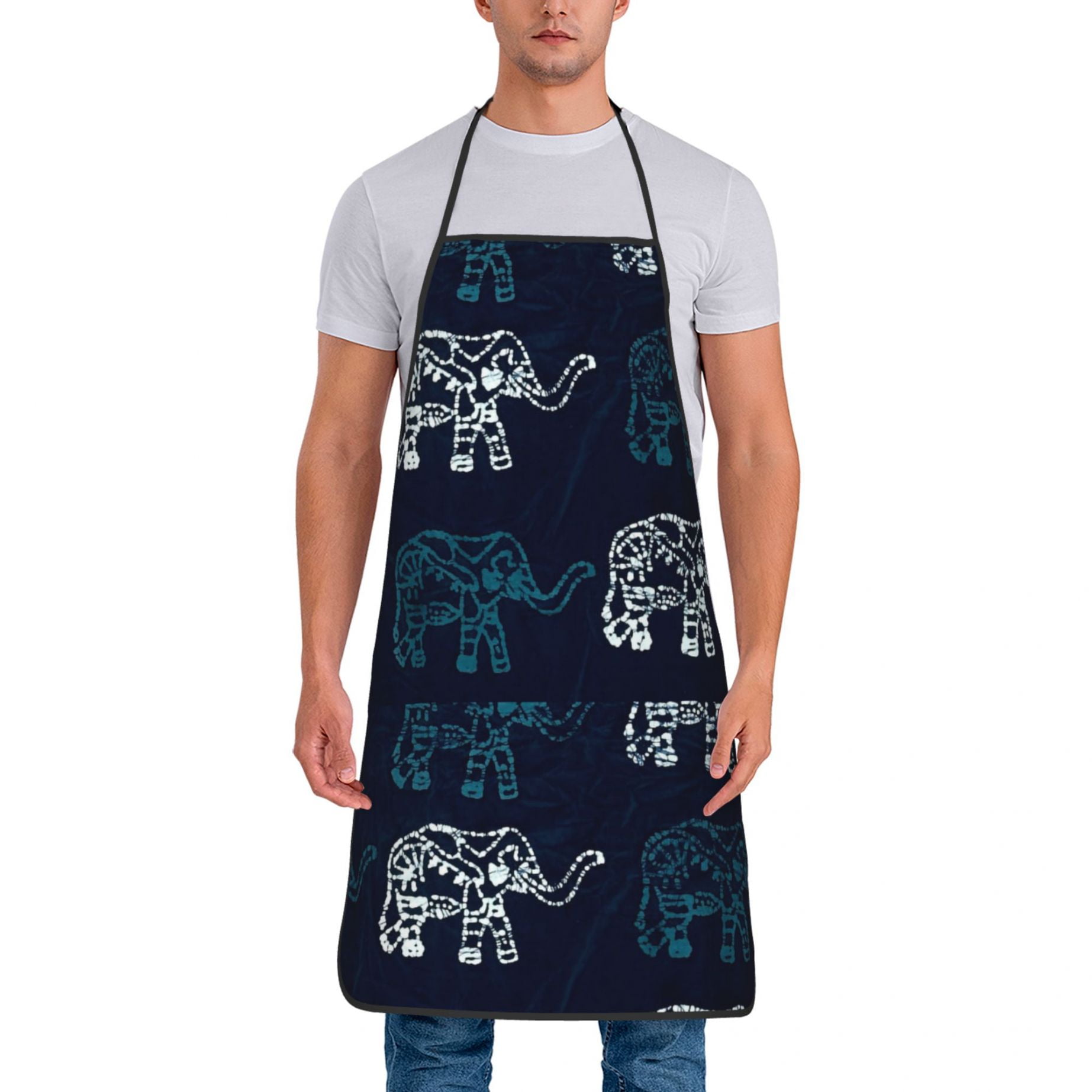 white and green elephants Aprons for Women Men Waterproof Apron Kitchen ...