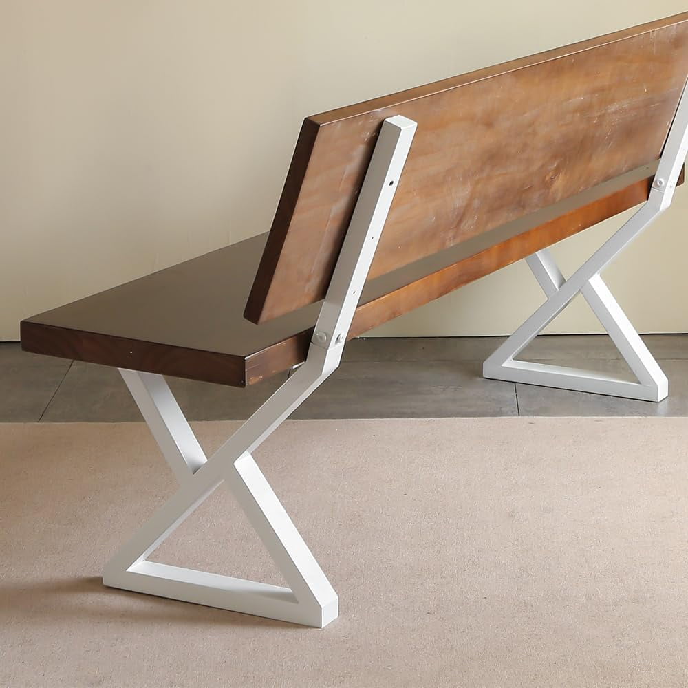 white bench legs 16 inch, triangle metal chair base legs with backrest ...