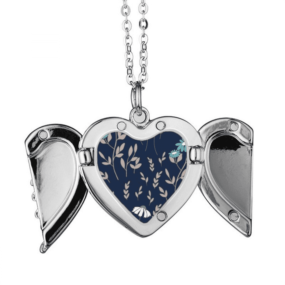 white blue flower paint angel wings necklpendant fashion - Walmart.com