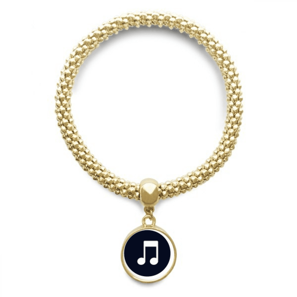 white doubled-quaver music notes en bracelet round pendant jewelry ...