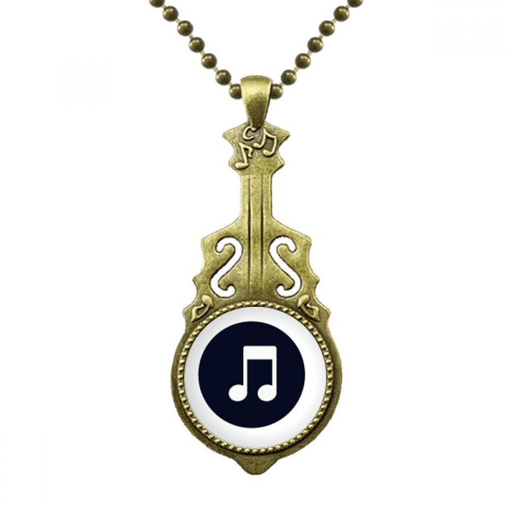 white doubled-quaver music notes necklantique guitar jewelry music ...