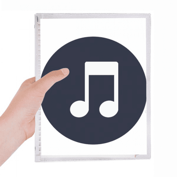 white doubled-quaver music notes notebook loose diary refillable ...