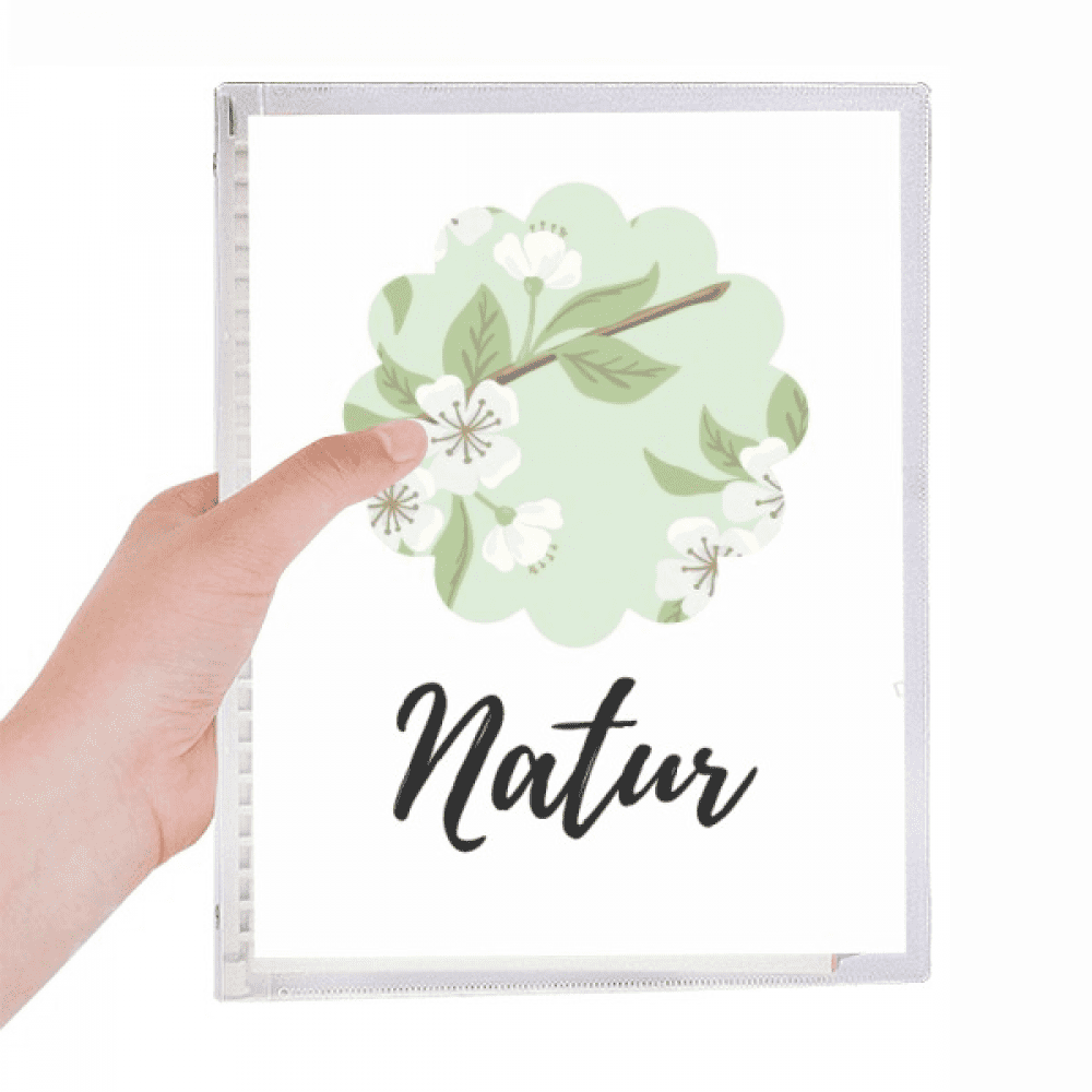 white peach flower drawing notebook loose diary refillable journal ...
