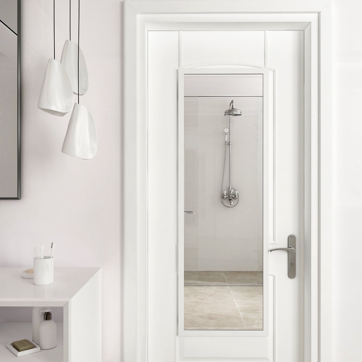 whitebeach Wall Full Length Door Mirror,44“×16" Modern Rectangular ...